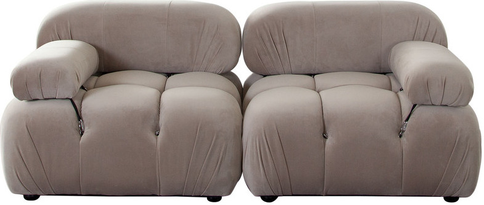 Paloma 2Pc Modular 74 Inch Sofa In Mink Tan Velvet by Diamond Sofa ...