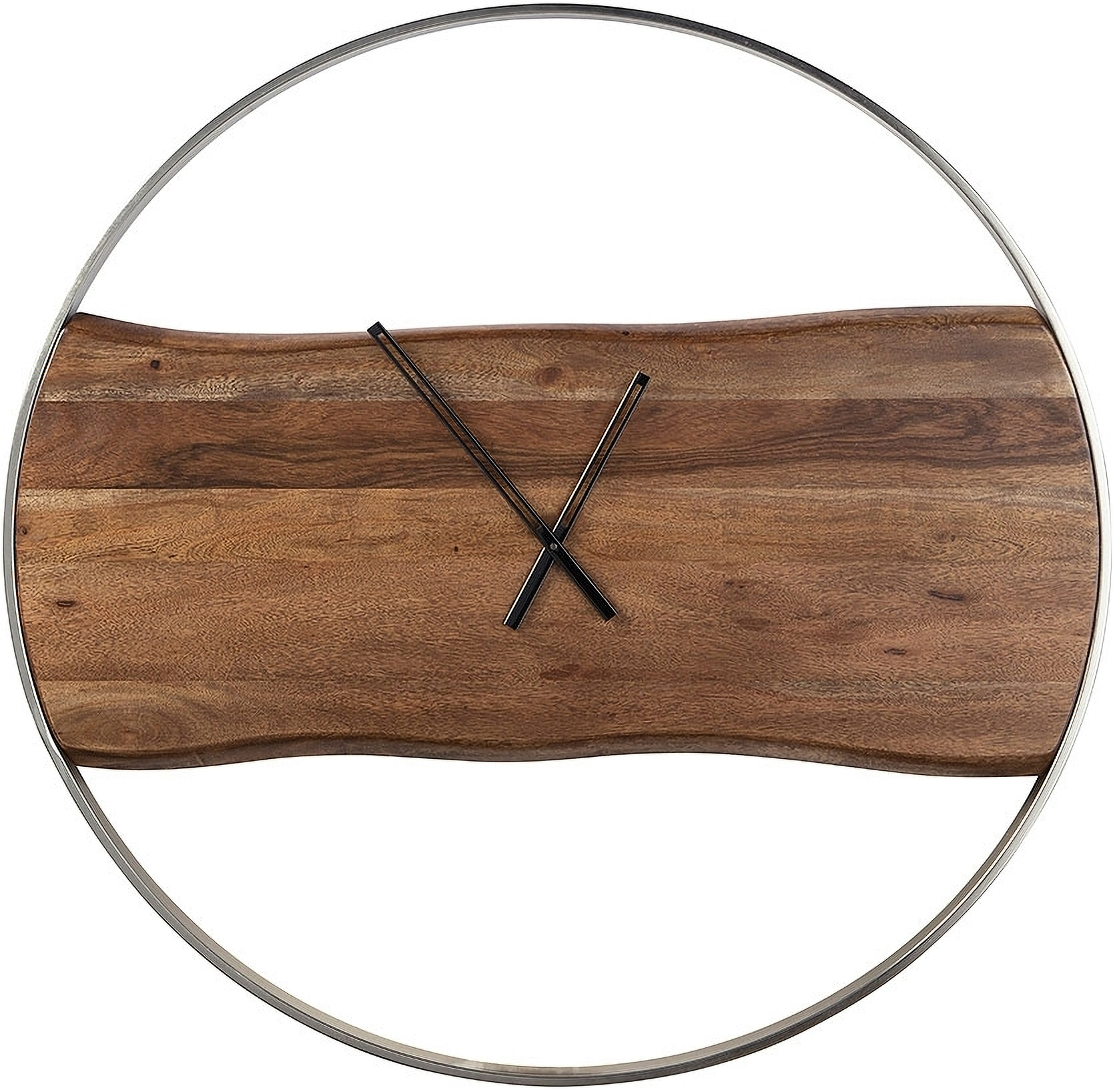 Panchali Brown/Silver Finish Wall Clock by Ashley Furniture | 1StopBedrooms