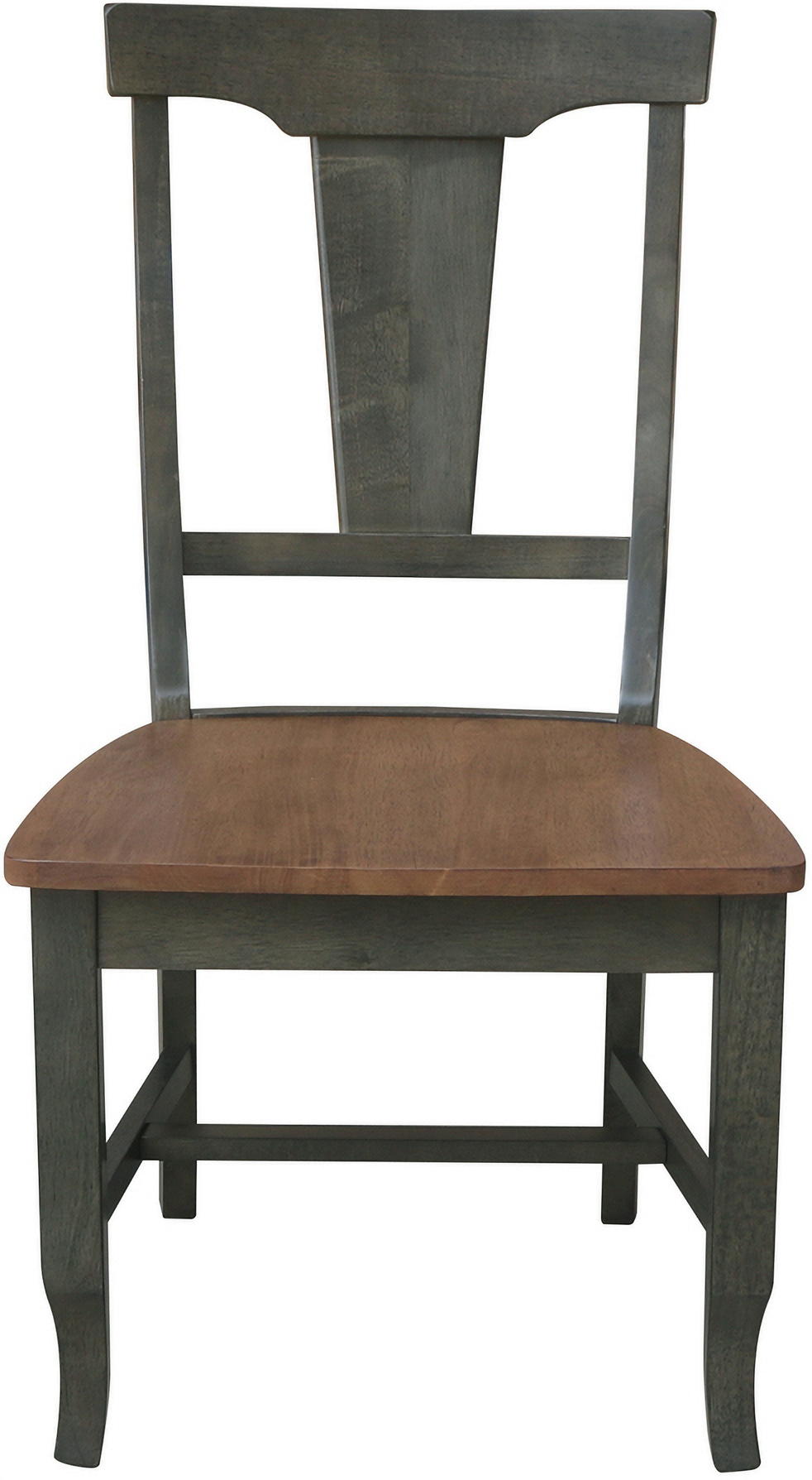 Panel Back Dining Chairs Set of 2 In Hickory and Washed Coal by ...