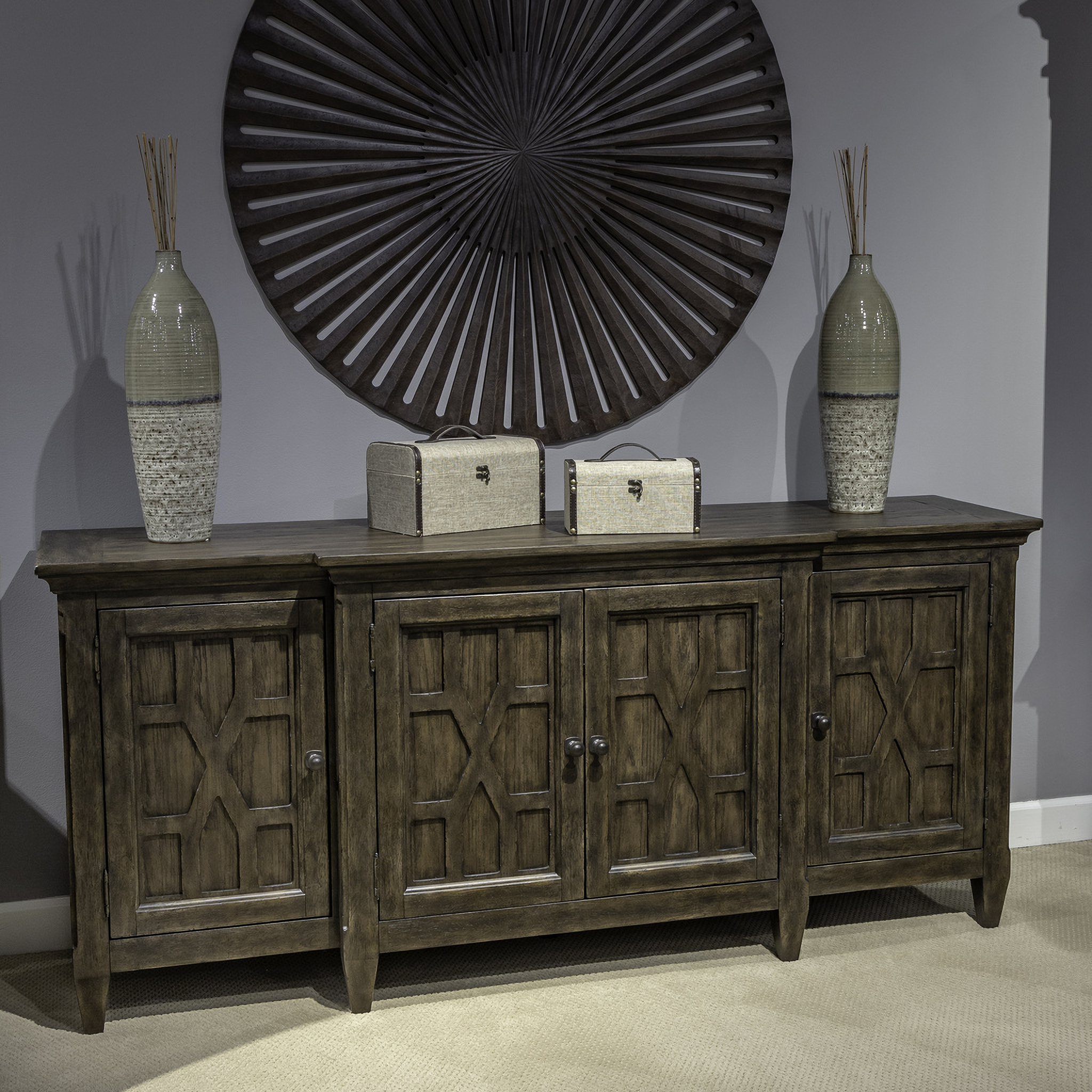 Paradise Valley 76 Inch TV Console In Saddle Brown by Liberty ...