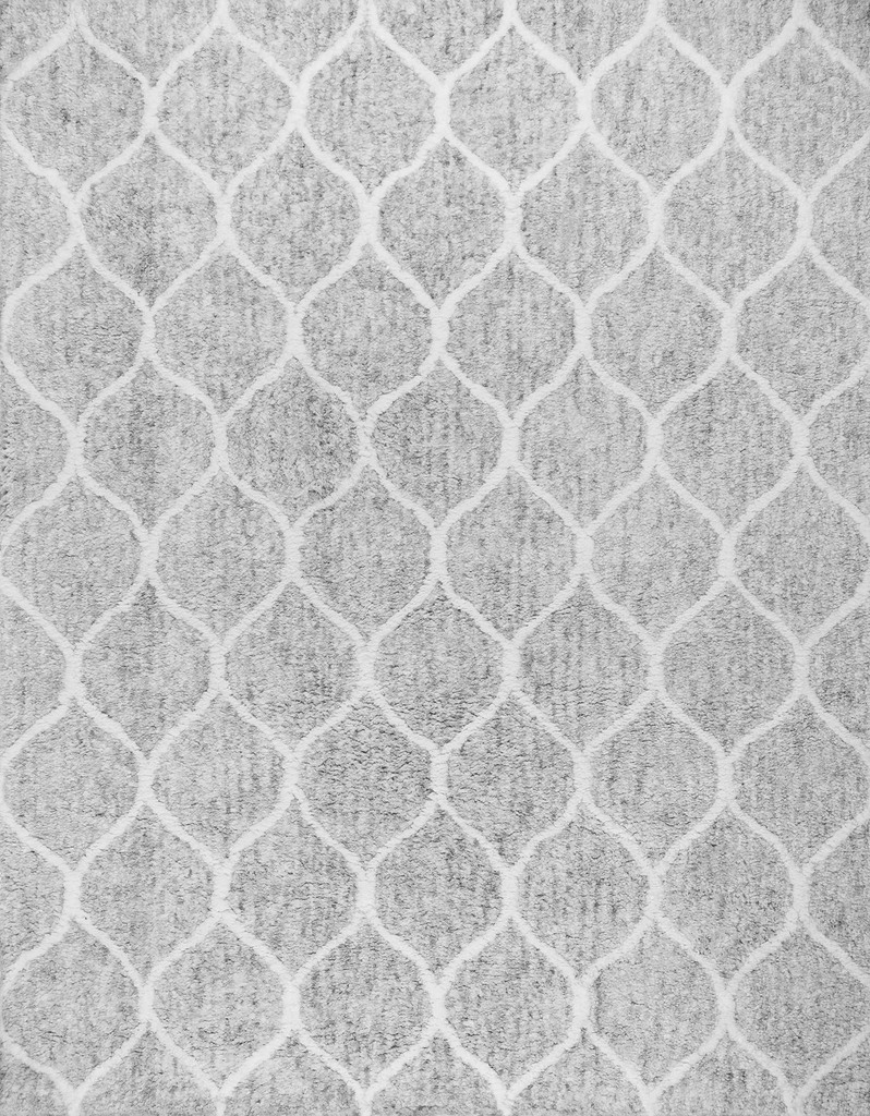 Paris Shag Moroccan Hand Woven Microfiber And Cotton Shaggy Rug 5 X 8 In Ivory And Silver By