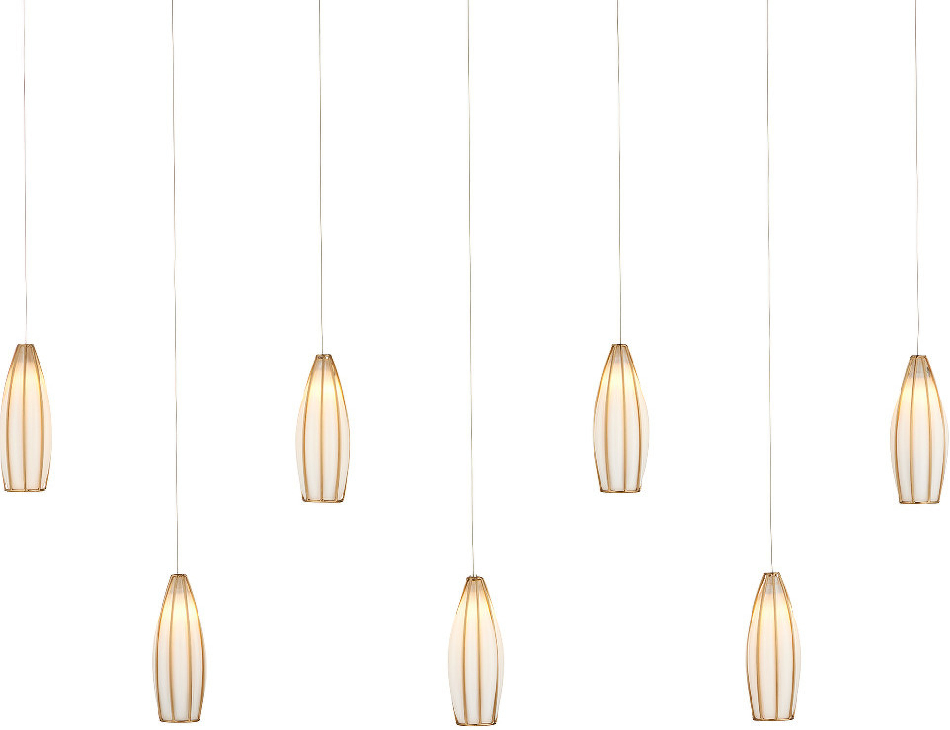 Parish 7 Light Multi Drop Rectangular Pendant In White and Silver by ...