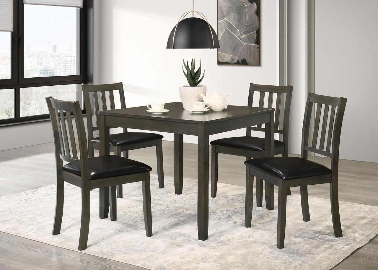 Parkwood 5-Piece Square Dining Table Set In Charcoal by Coaster ...