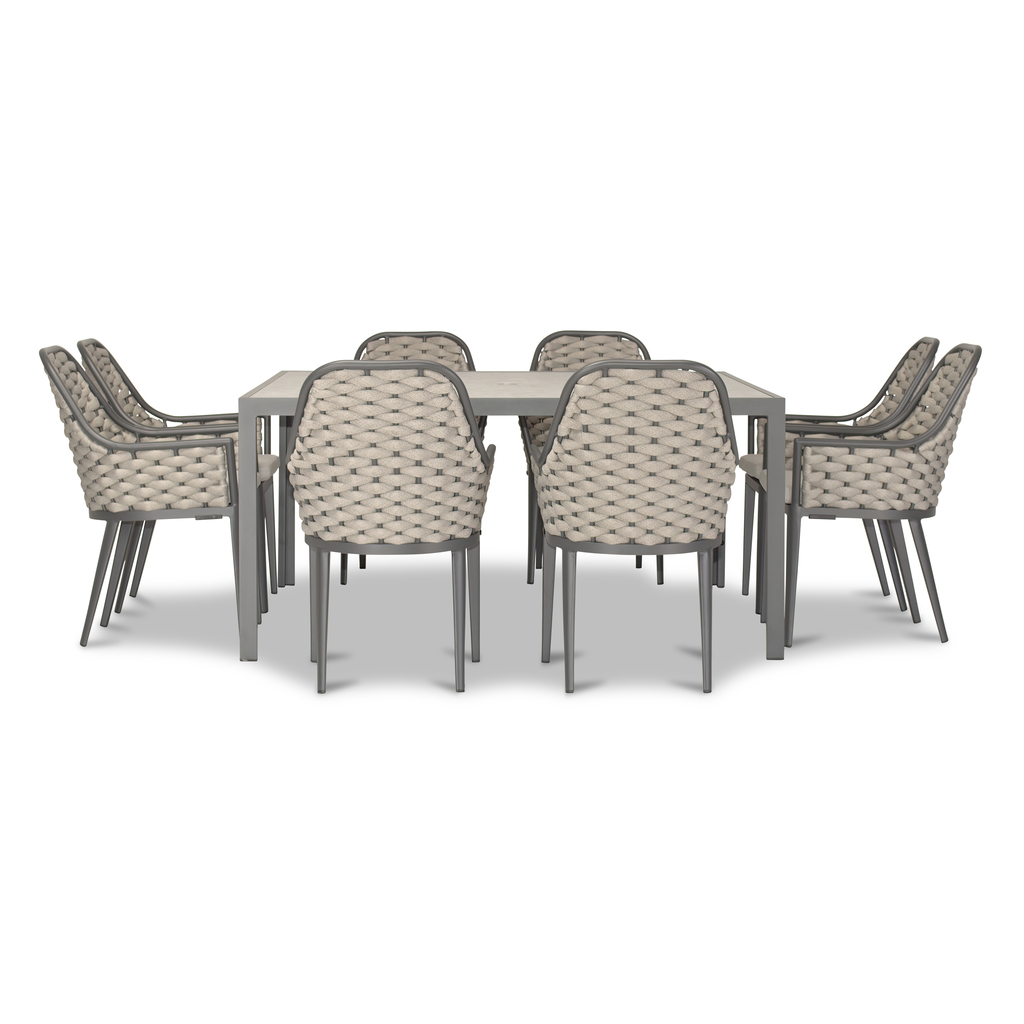 Parlor 9 Piece Square Dining Set In Slate and Pewter Grey by Harmonia ...