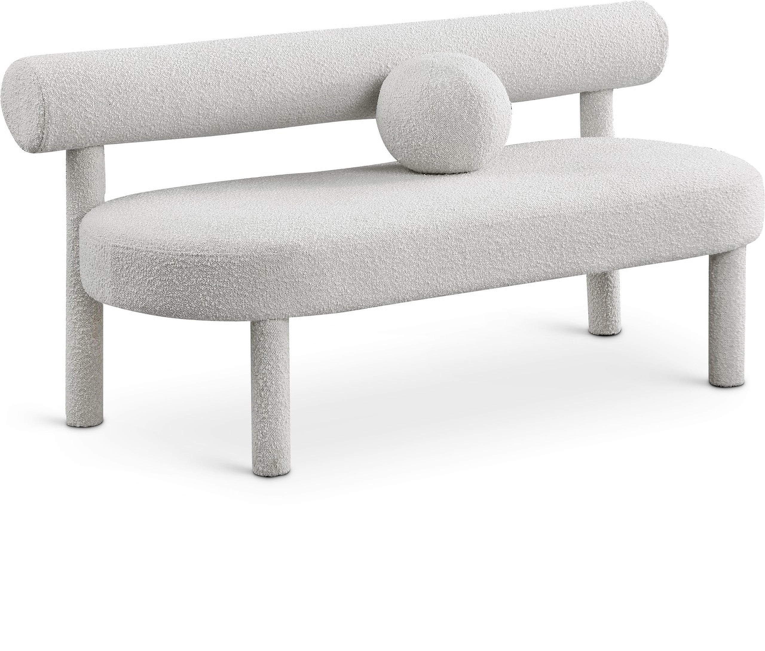 Parlor Boucle Fabric Bench In Cream by Meridian | 1StopBedrooms