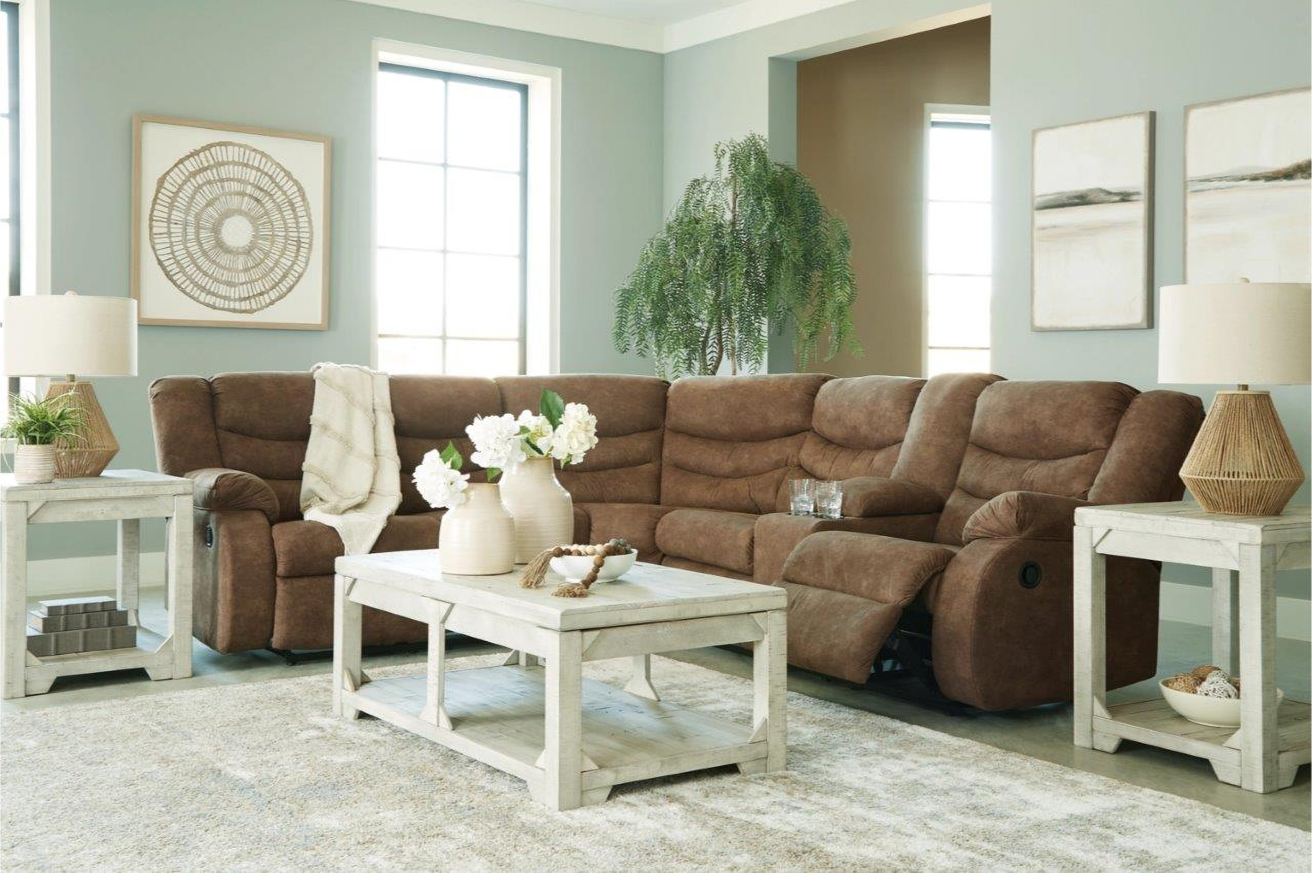 Partymate 2-Piece Reclining Sectional with Console In Brindle by Ashley ...