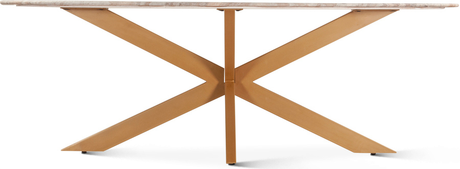 Pasadena 90 Inch Oval Dining Table with Sawar Marble and Iron In ...