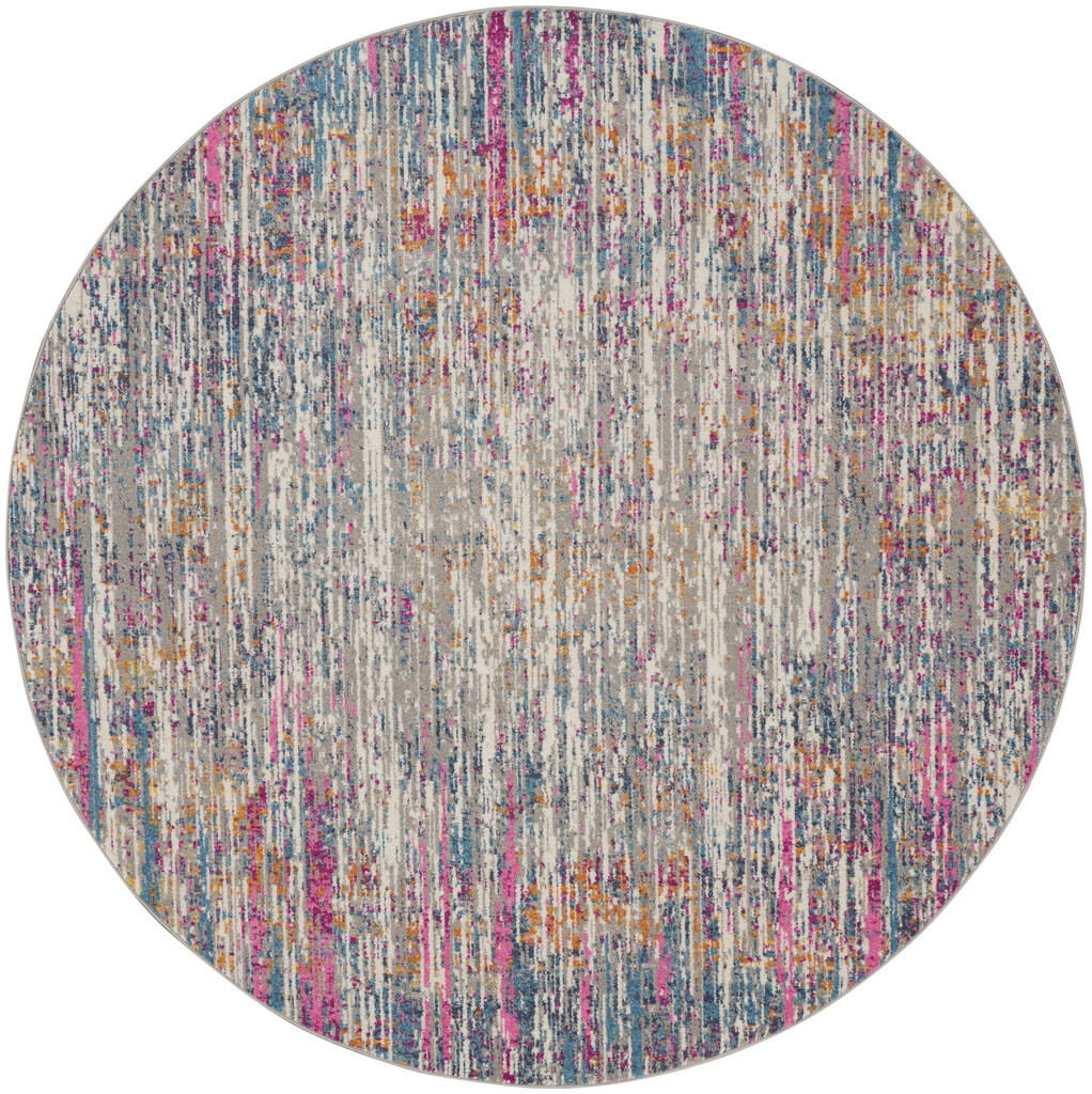Passion 10' x 10' Round Indoor Rug In Ivory Multi by Nourison ...