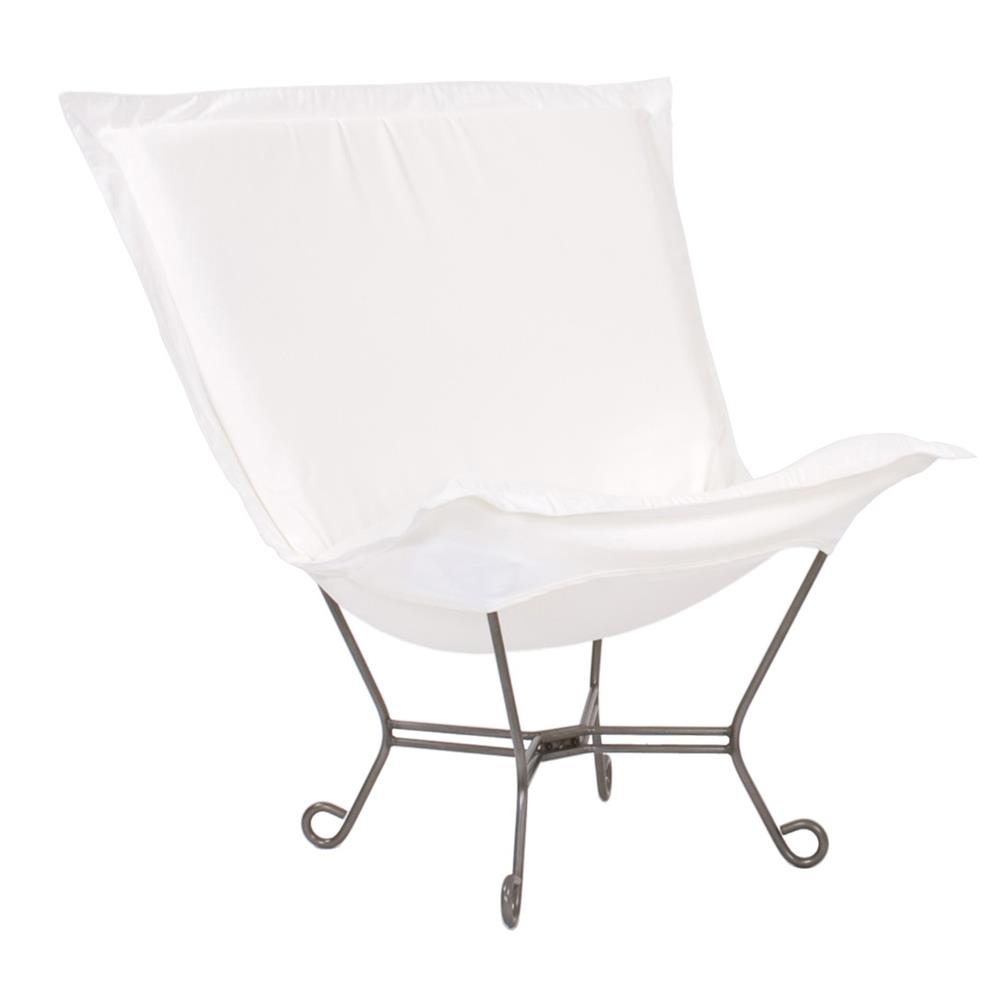 Patio Scroll Puff Chair Seascape Titanium Frame In Natural by Howard ...