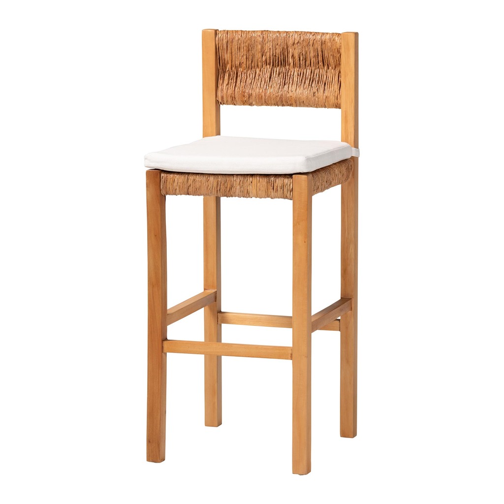 Pava Woven Seagrass Bar Stool In Honey and Natural Brown by Baxton ...