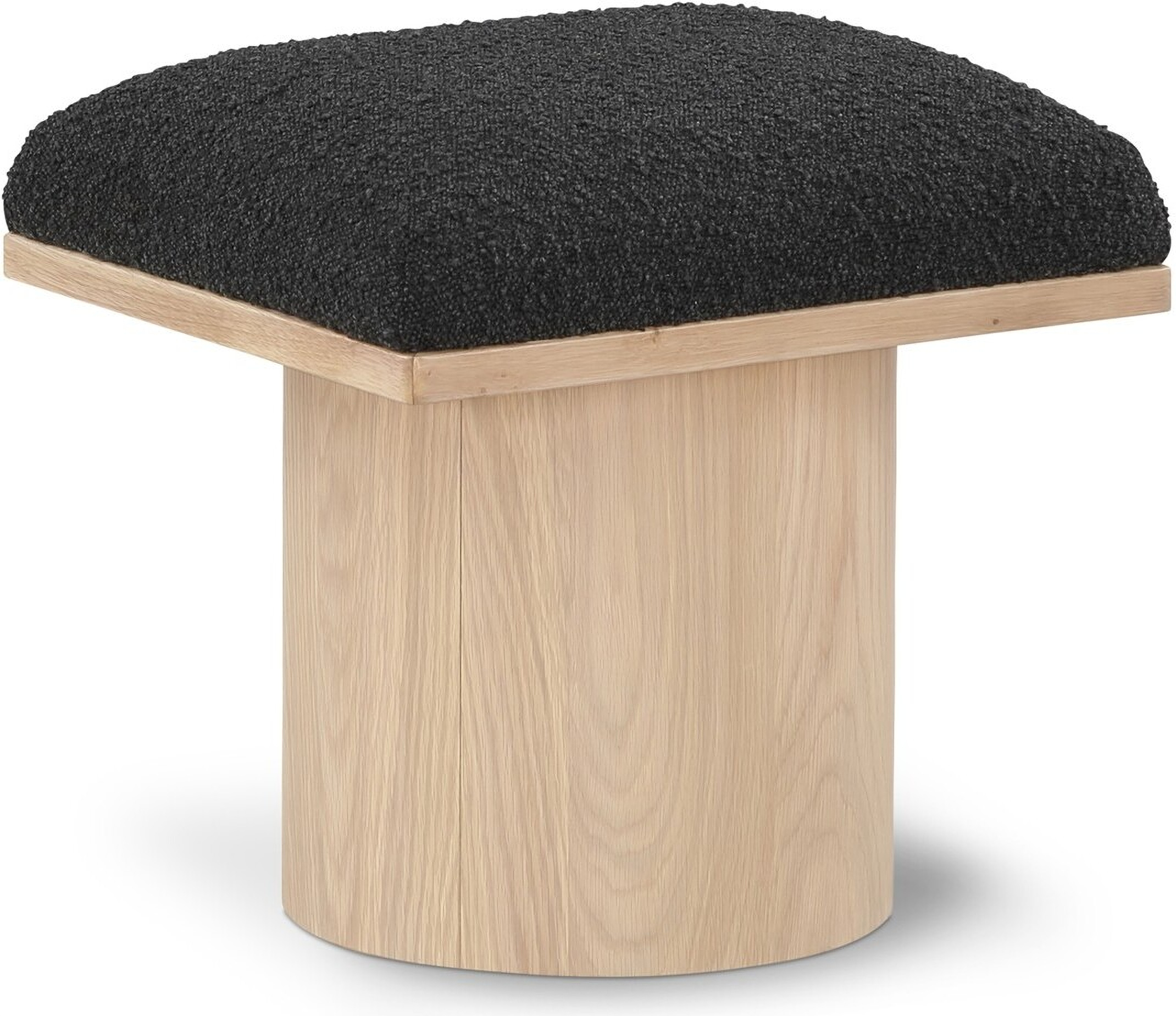 Pavilion Boucle Fabric Stool In Black And Natural by Meridian ...