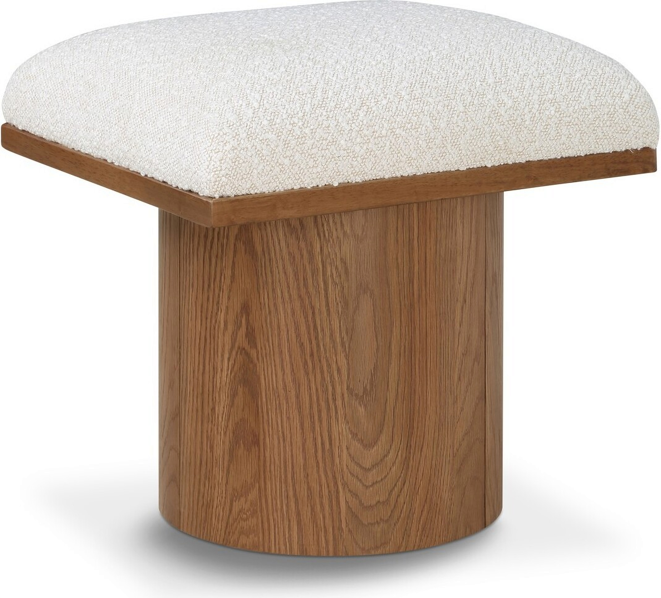 Pavilion Boucle Fabric Stool In Cream/Walnut Brown by Meridian ...