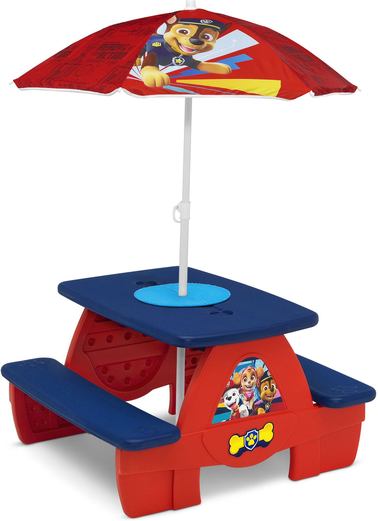 PAW Patrol 4 Seat Activity Picnic Table with Umbrella and Lego ...