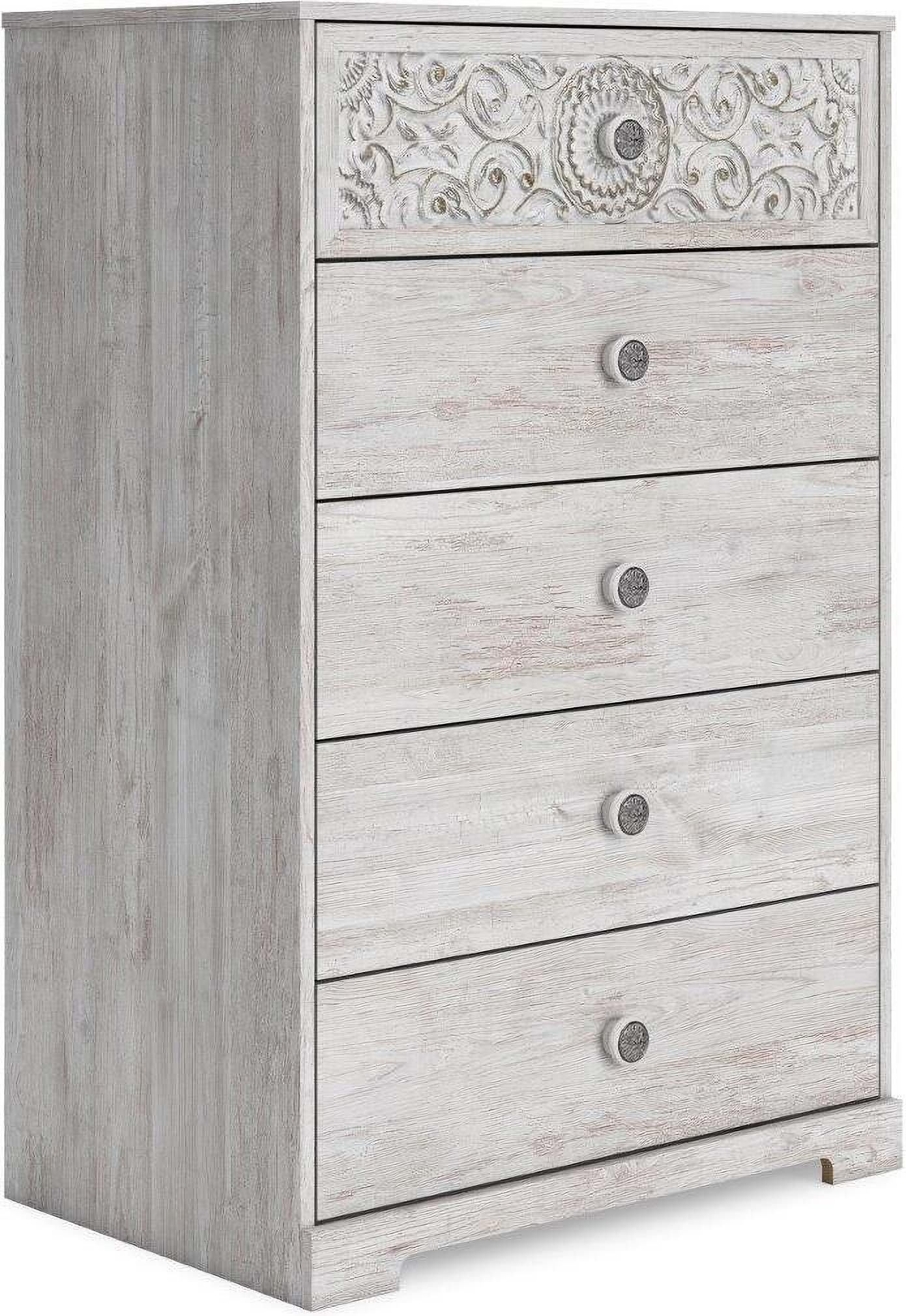 Paxberry Whitewash Five Drawer Chest by Ashley Furniture | 1StopBedrooms