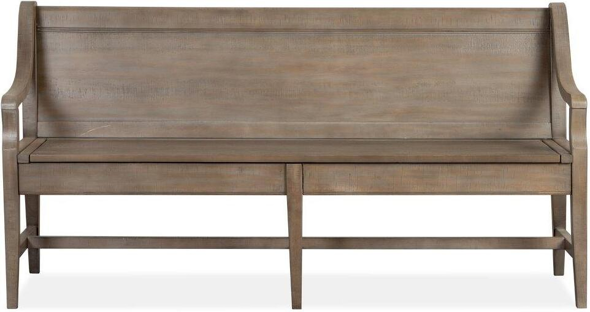 Paxton Place Dove Gray Wood Bench With Back KD by Magnussen | 1StopBedrooms