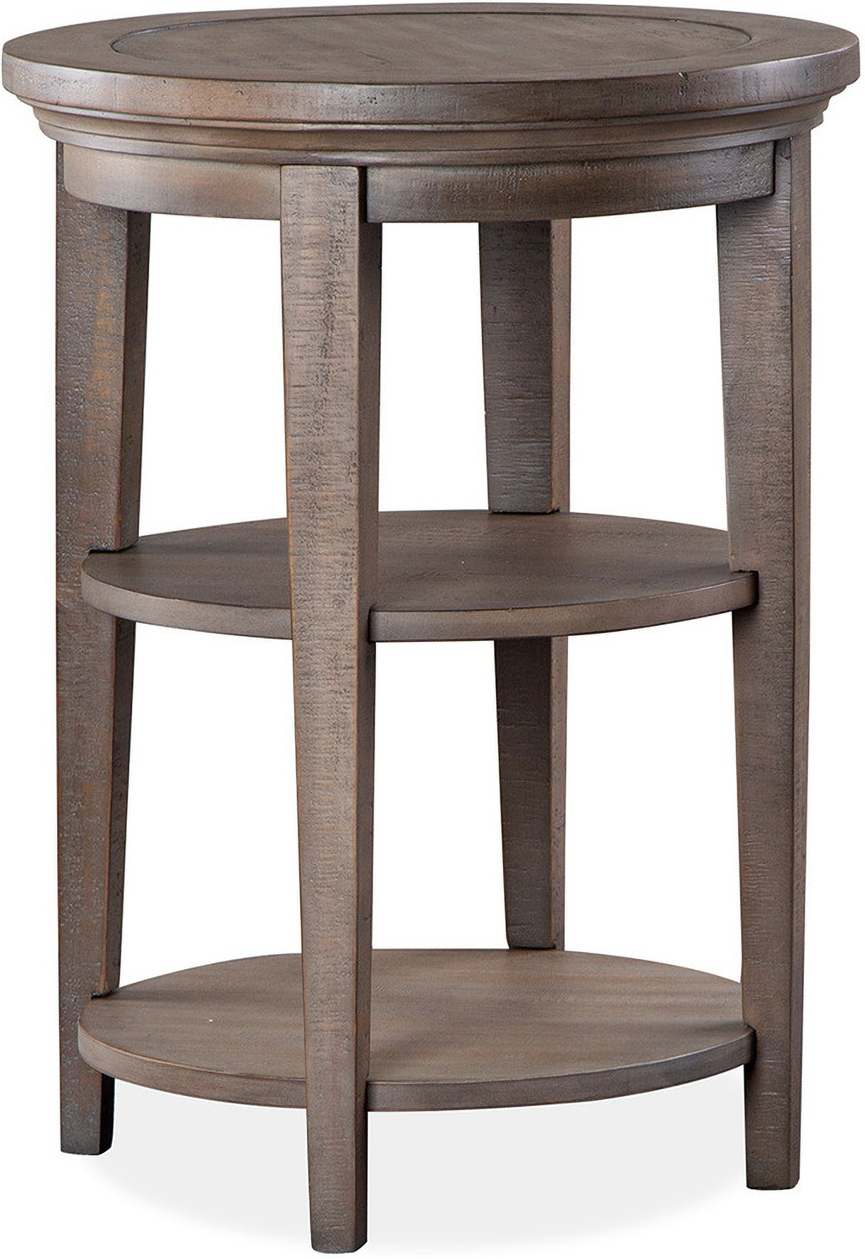 Paxton Place Round Accent End Table In Dovetail Gray by Magnussen ...