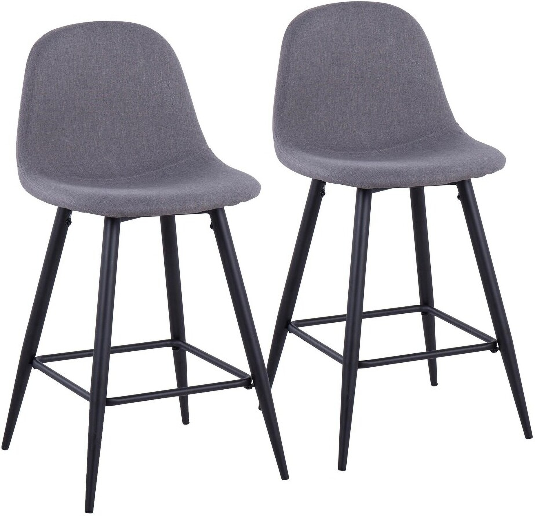 Pebble Counter Stool Set of 2 In Grey/Black by Lumisource | 1StopBedrooms
