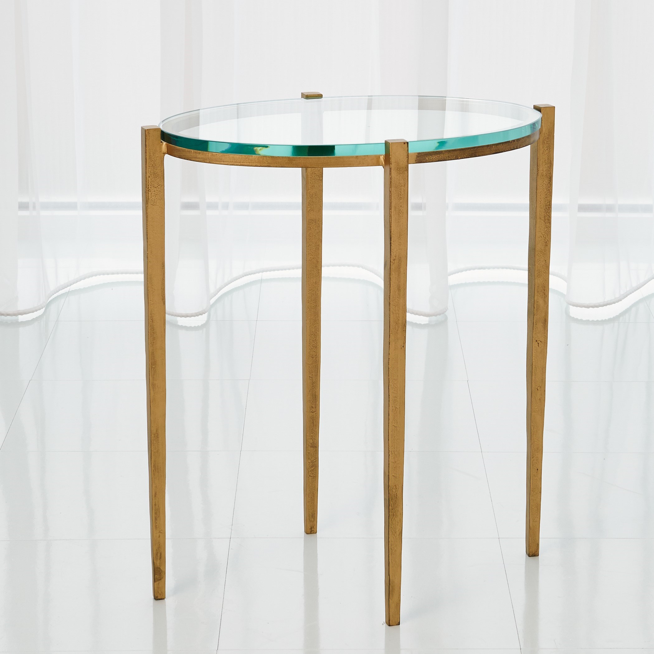 Petite Oval Accent Table In Antique Gold by Global Views | 1StopBedrooms