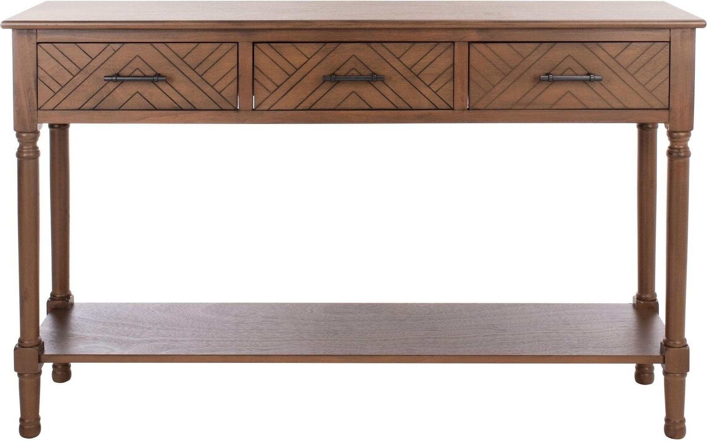 Peyton 3 Drawer Console Table in Brown by Safavieh | 1StopBedrooms