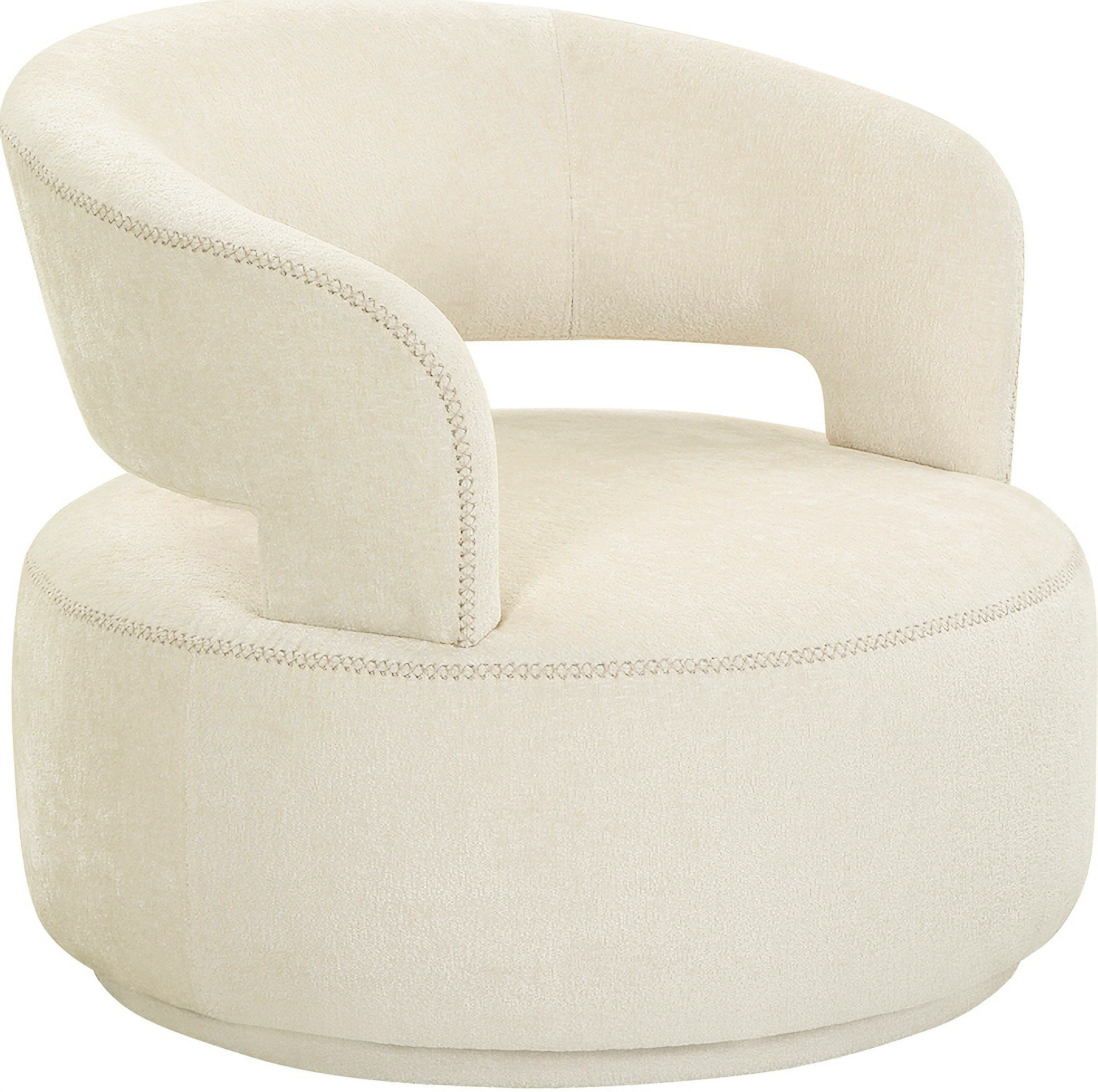 Piagia Upholstered Swivel Base Barrel Chair In Ivory by Pasargad Home ...