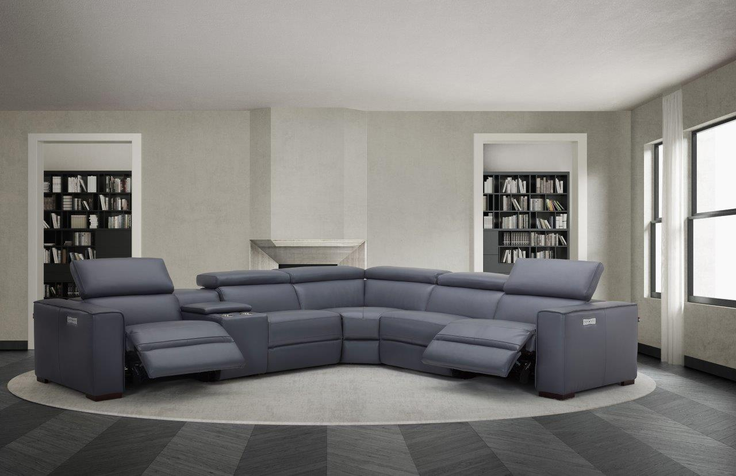 Picasso Motion Sectional In Blue Grey by J&M | 1StopBedrooms