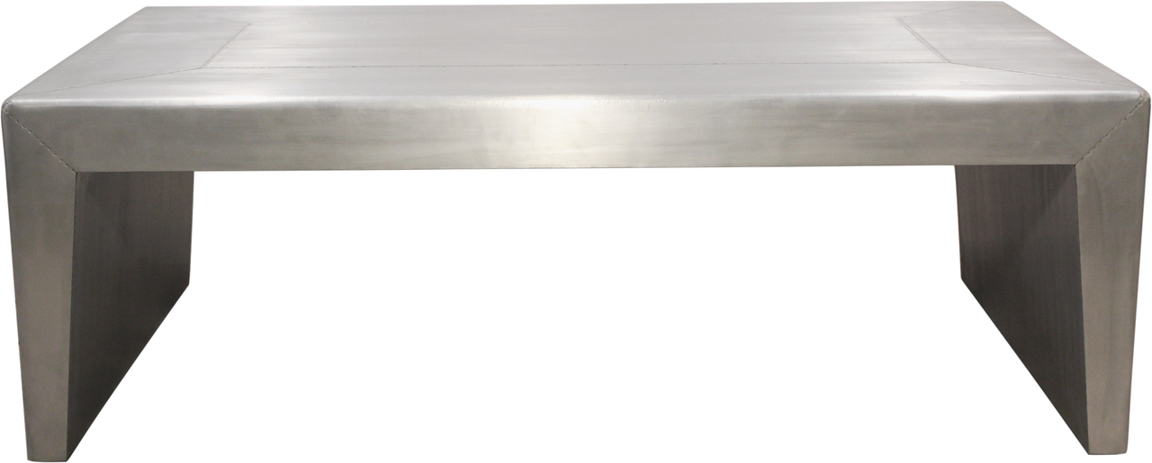 Pilot Huxley Cocktail Table with Aluminum Metal Cladding On Solid Wood ...