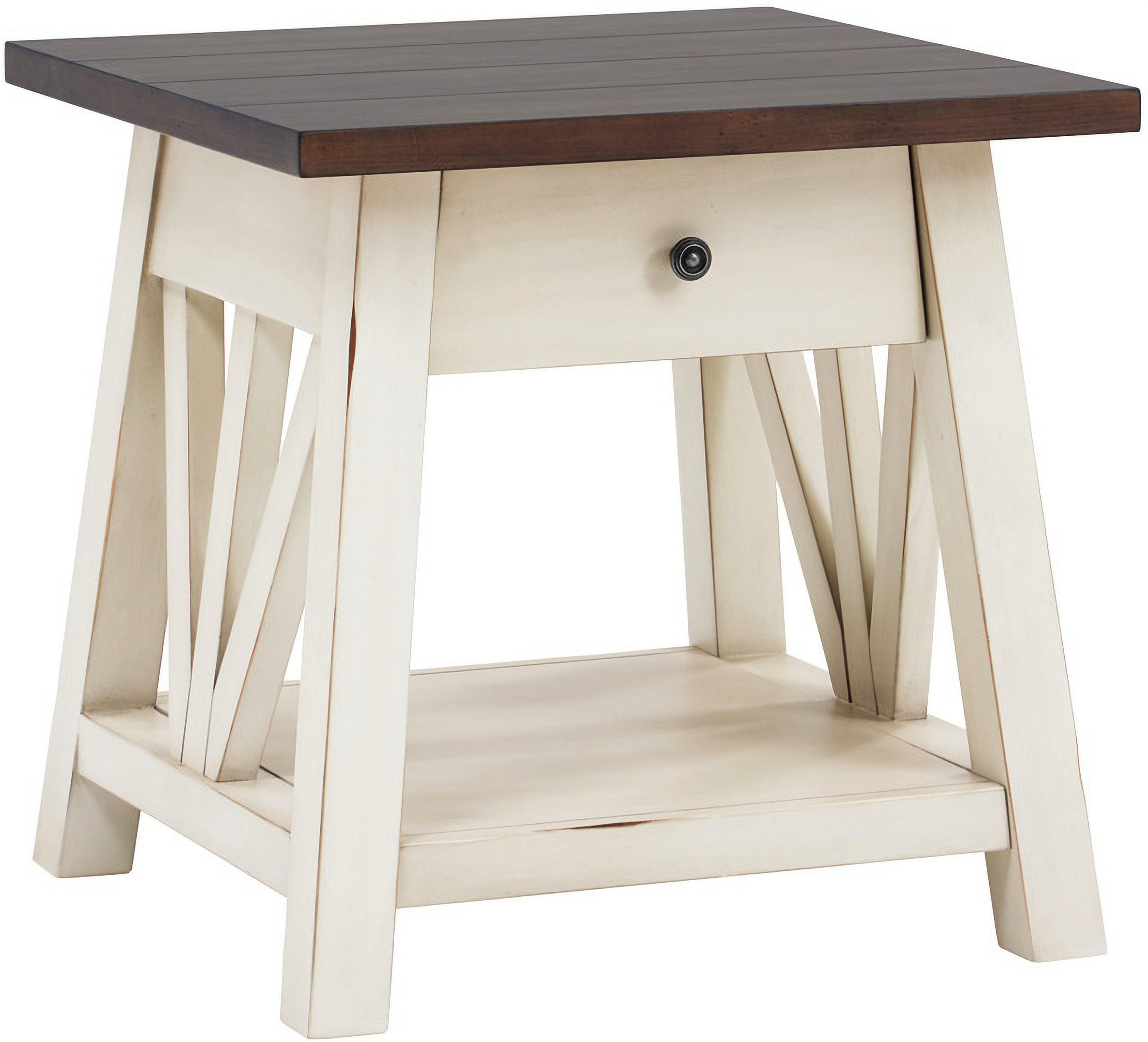 Pinebrook End Table In Prairie White by Aspenhome | 1StopBedrooms