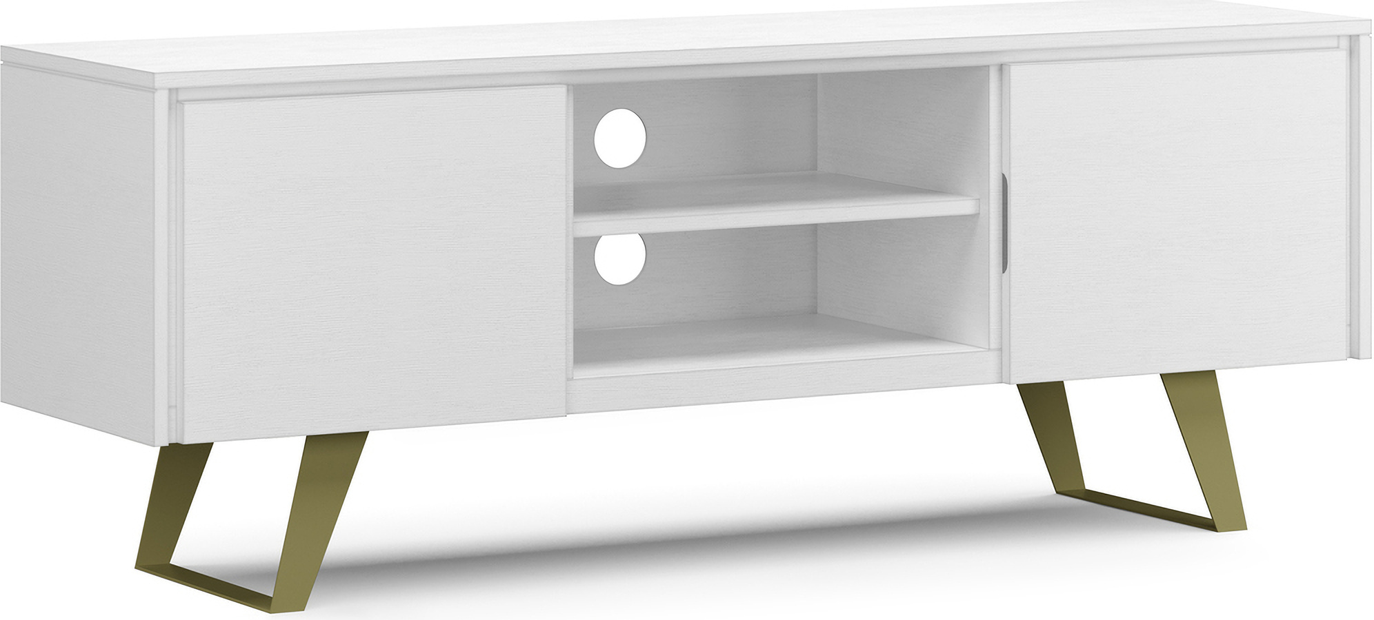 Pioneer TV Stand for TVs Up To 70 Inches with 2 Side Doors In White and ...