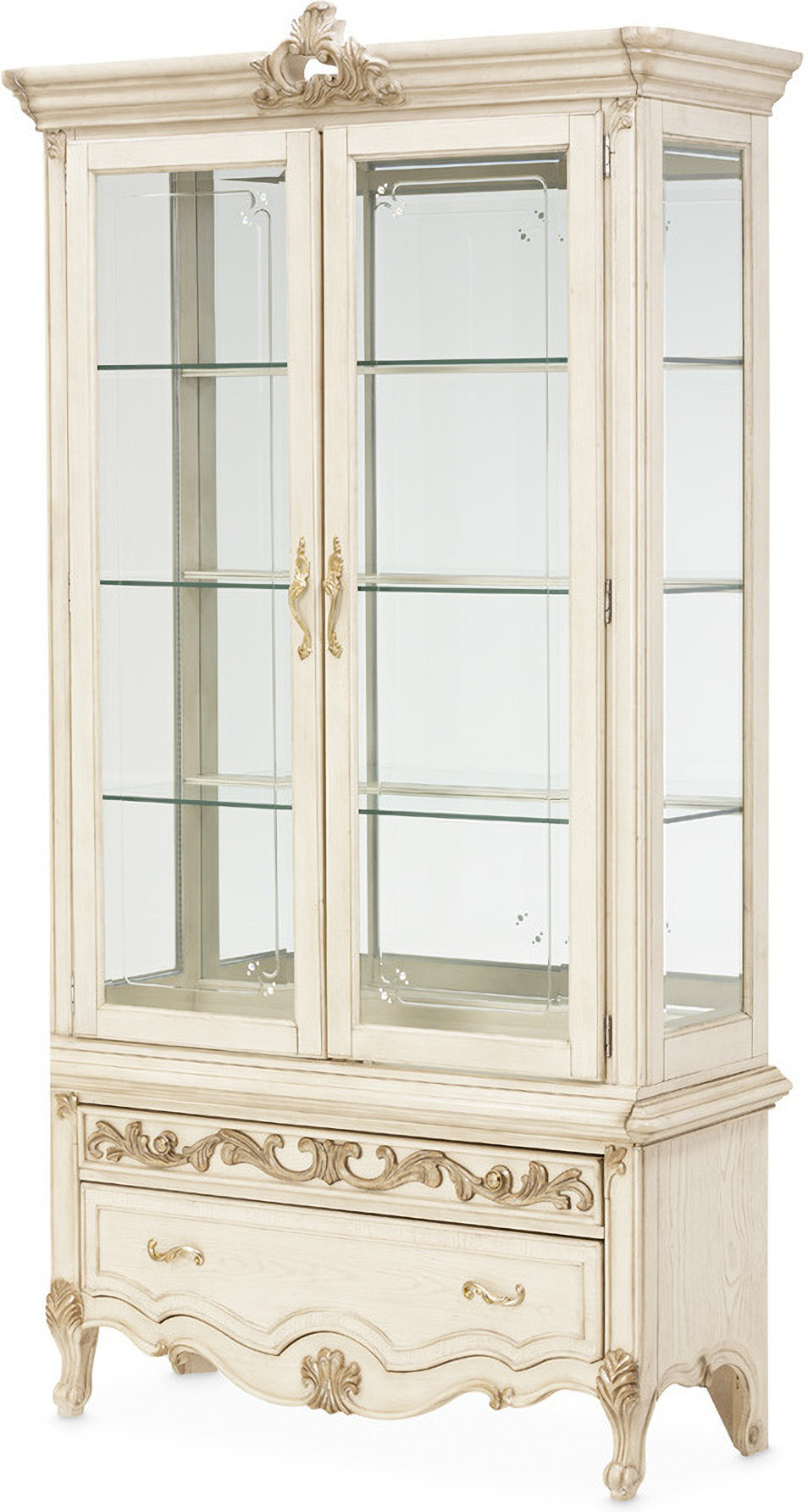 Platine De Royale Curio Cabinet In Champagne by Michael Amini ...