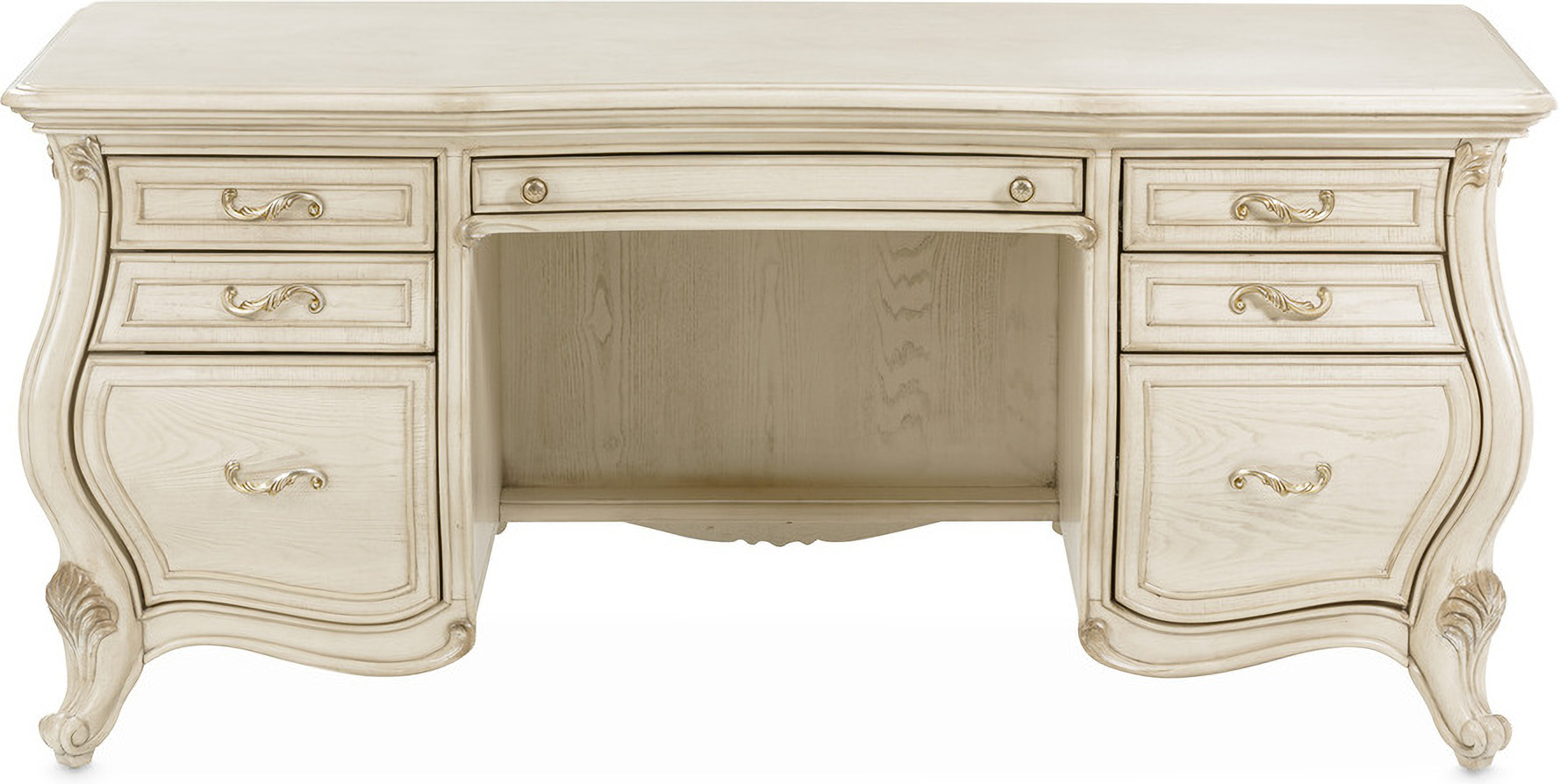 Platine De Royale Desk In Champagne by Michael Amini | 1StopBedrooms