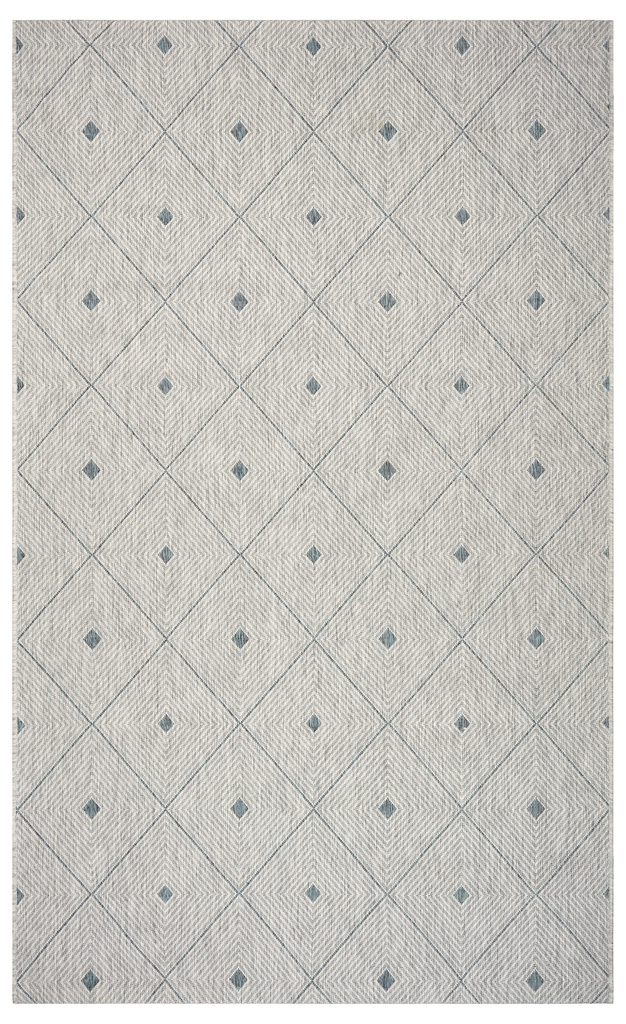 Pluvi 1'6" x 1'6" Minimal Diamonds Indoor/Outdoor Area Rug In Blue and ...