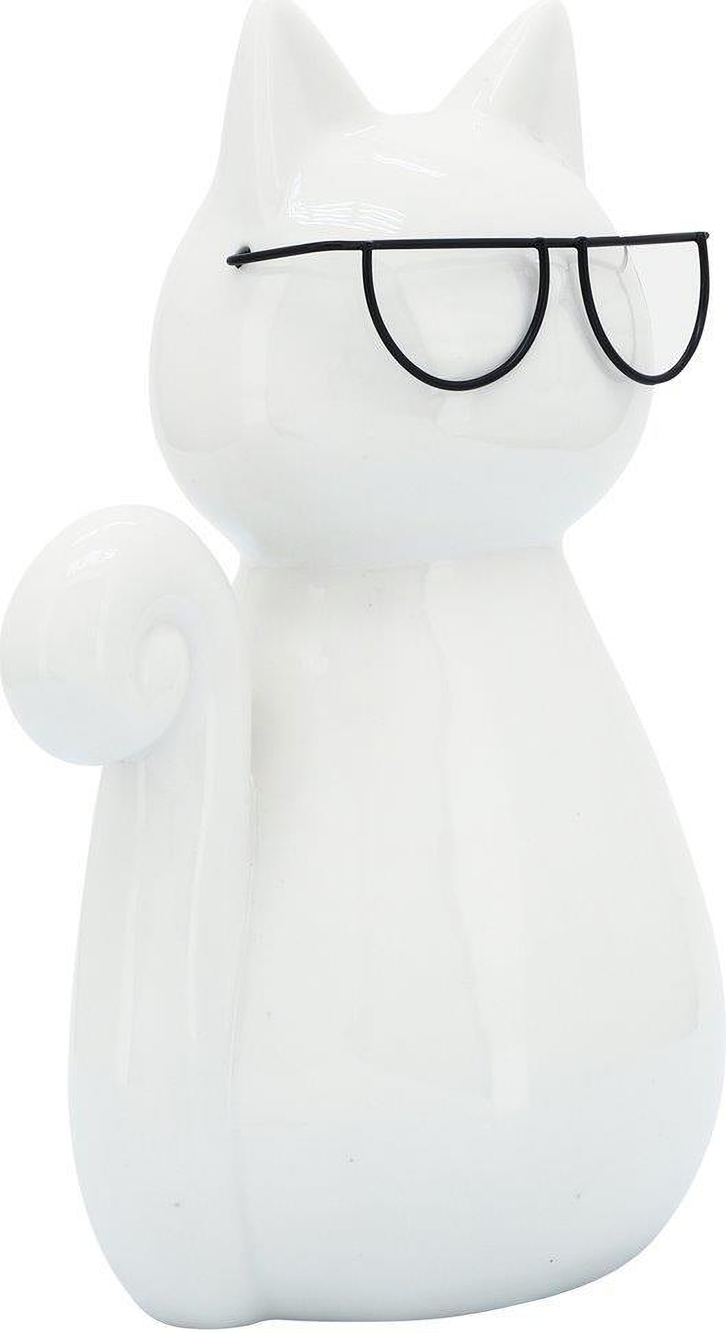 Porcelain In 7 Inch Cat With Glasses In White by Sagebrook | 1StopBedrooms
