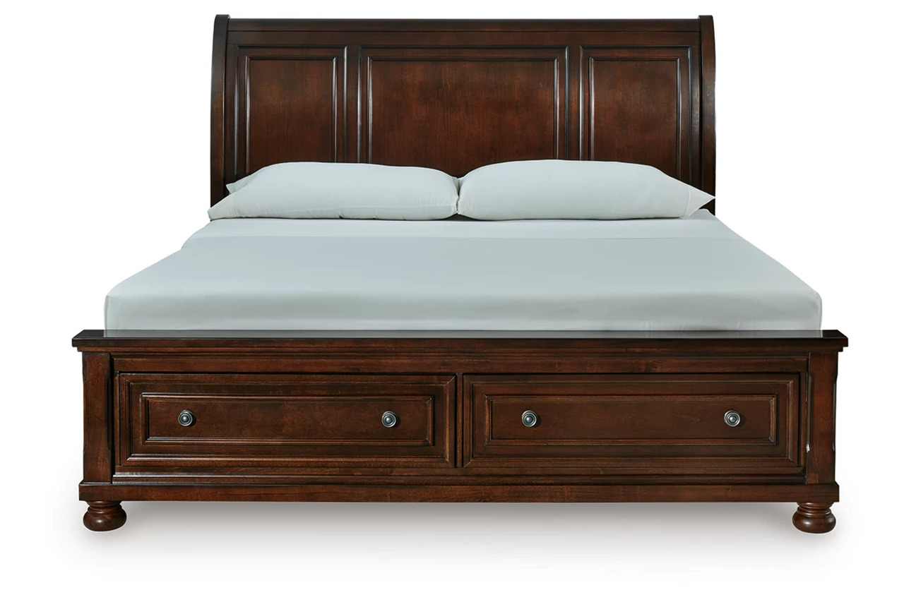 Porter King Sleigh Storage Bed In Rustic Brown by Ashley Furniture ...