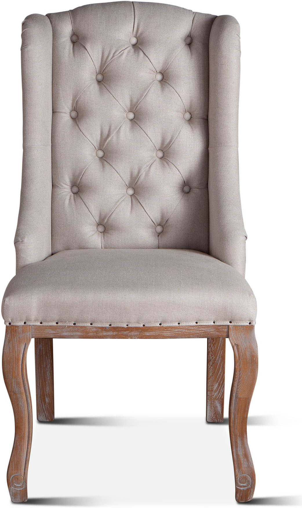 Portia Dining Chair In Off White Linen and Oak by Home Trends and ...