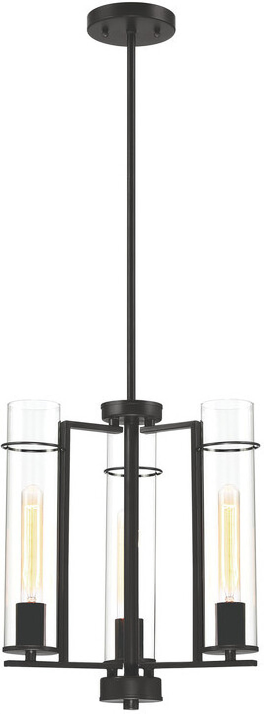 Prairie Collection 3 Light Chandelier In Matte Black by Yosemite Home ...