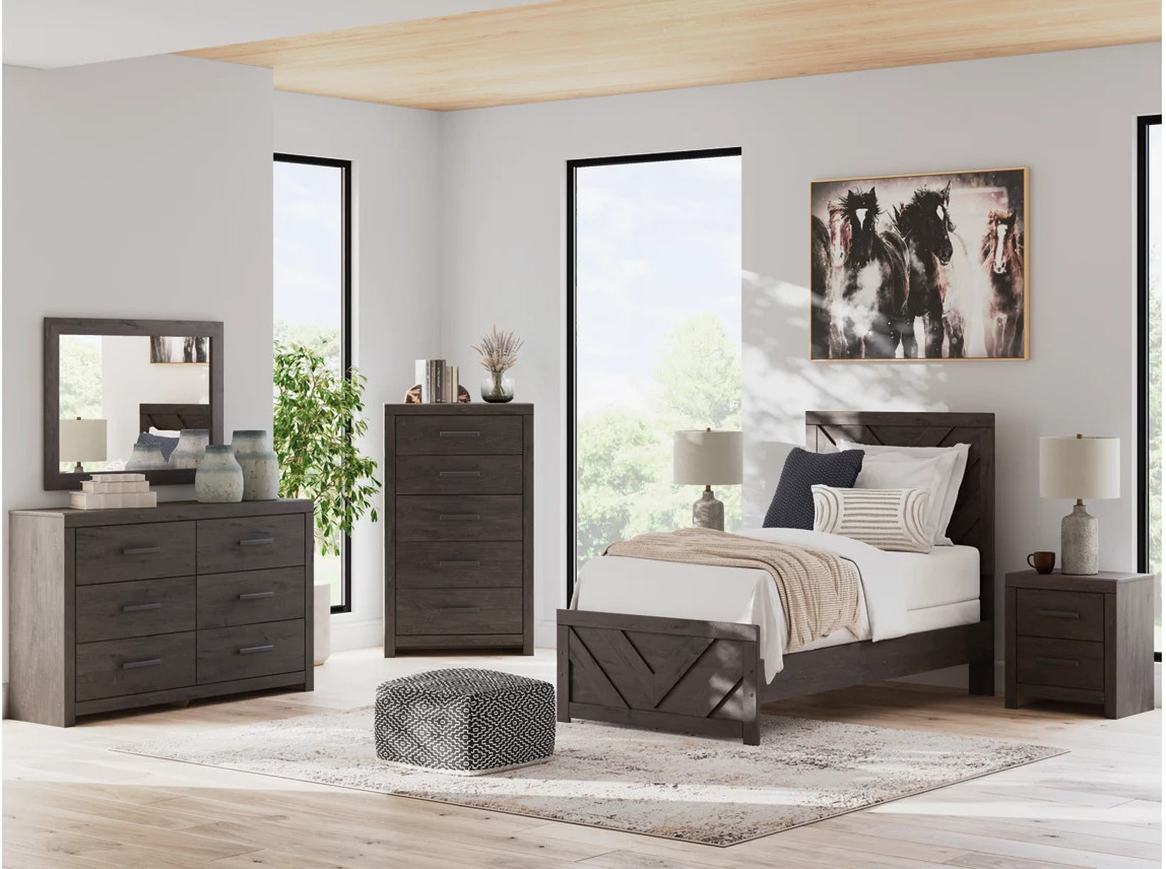 Prendonea Youth Panel Bedroom Set In Charcoal by Ashley Furniture ...