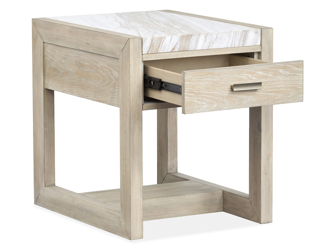 Preston Rectangular End Table In Gallery Buff and Antique Silver by ...