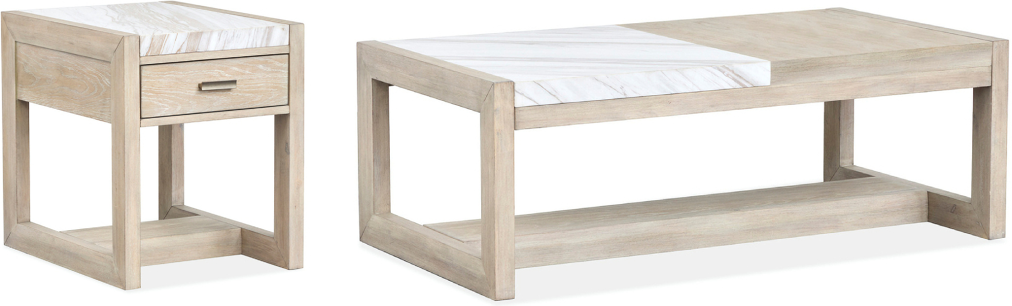 Preston Rectangular Occasional Table Set In Gallery Buff and Antique ...