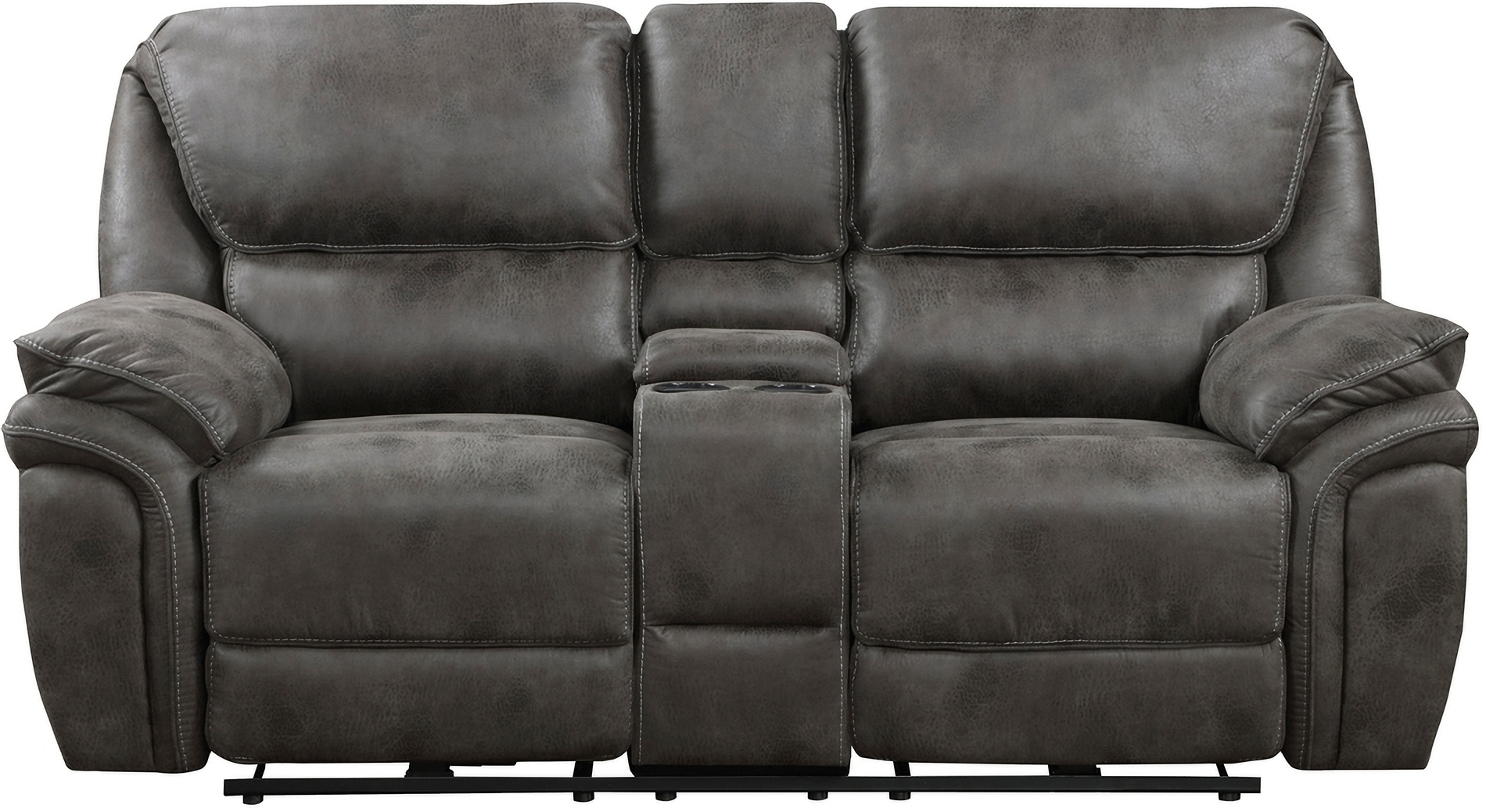 Proctor Power Double Reclining Love Seat with Center Console In Gray by ...