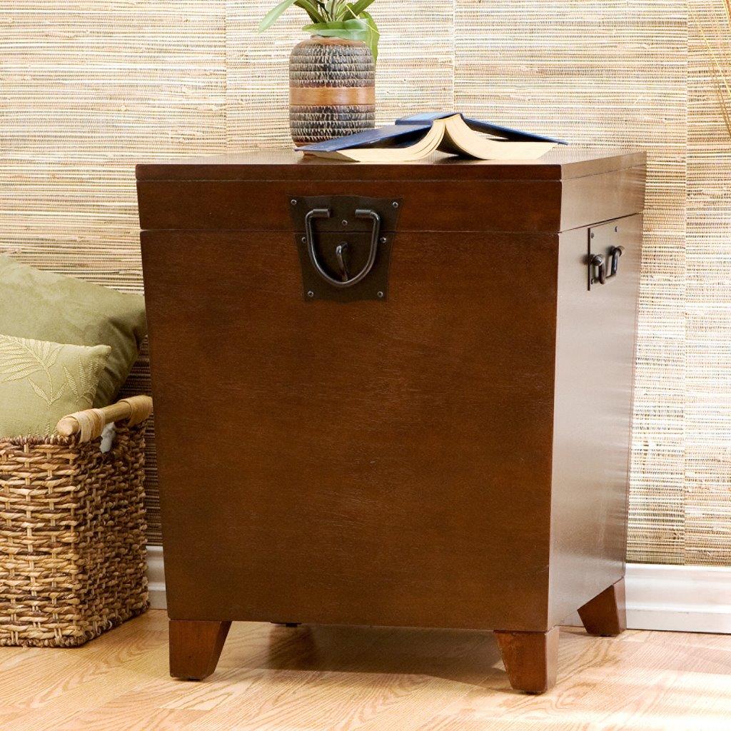Pyramid Trunk End Table In Espresso by SEI Furniture | 1StopBedrooms