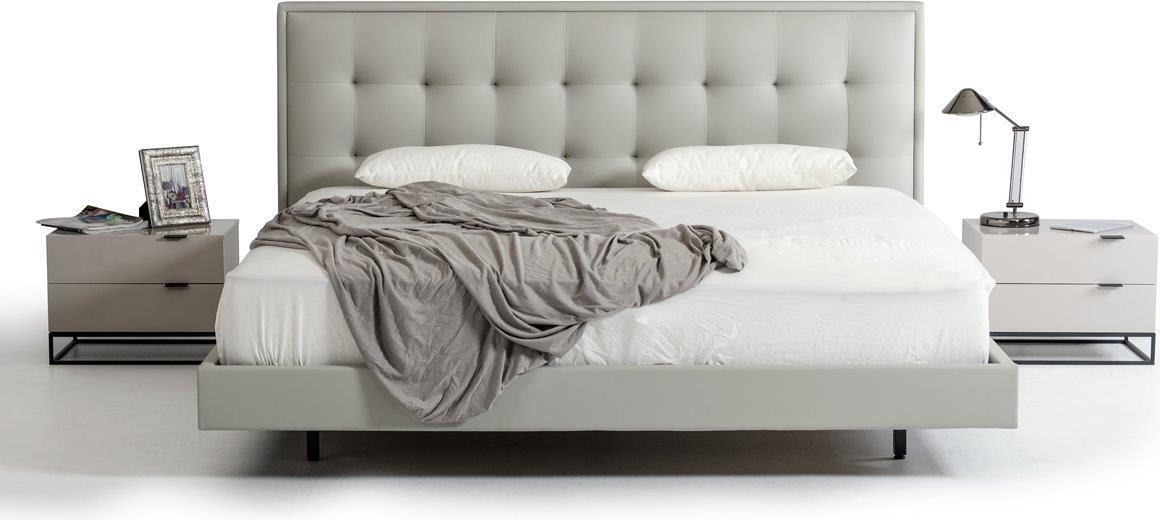 Queen Modrest Hera Modern Grey Leatherette Bed by VIG Furniture ...