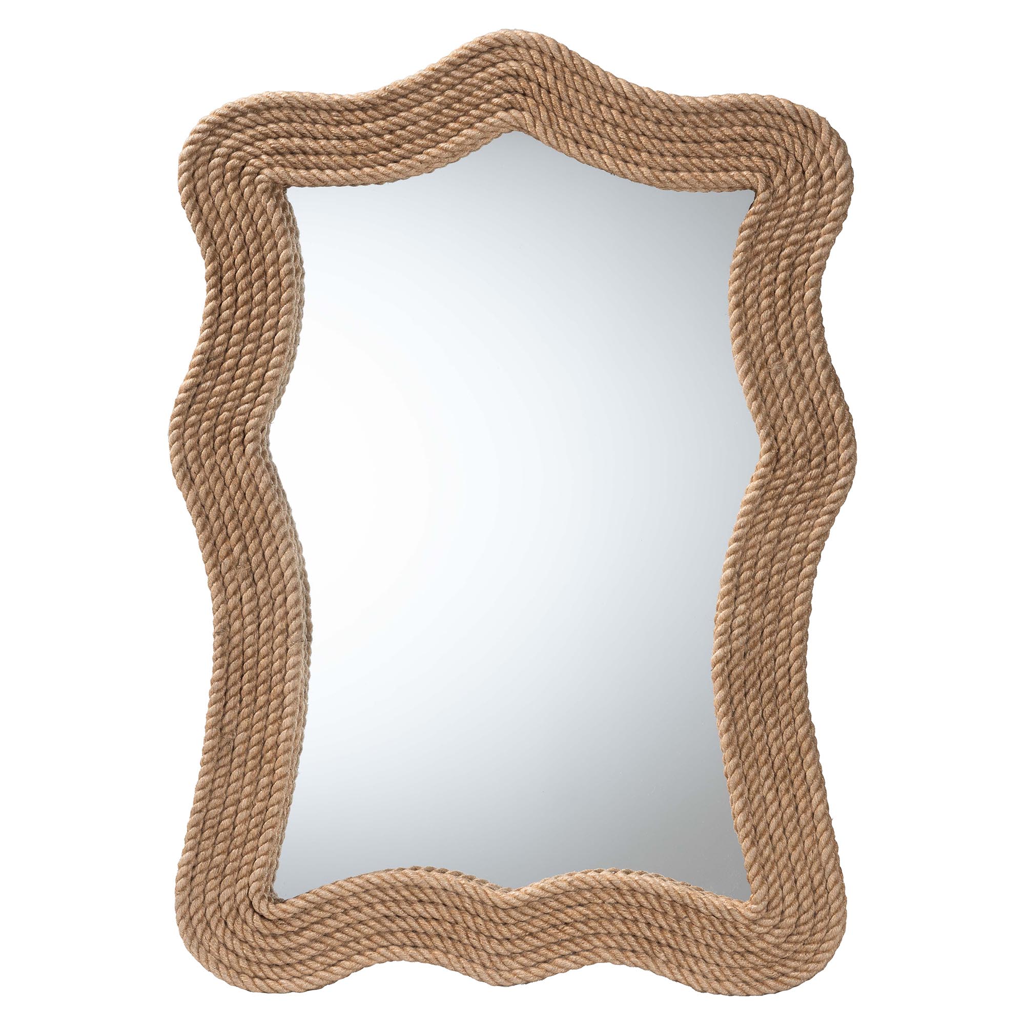 Quiana Woven Rope Accent Wall Mirror In Natural Brown by Baxton Studio ...