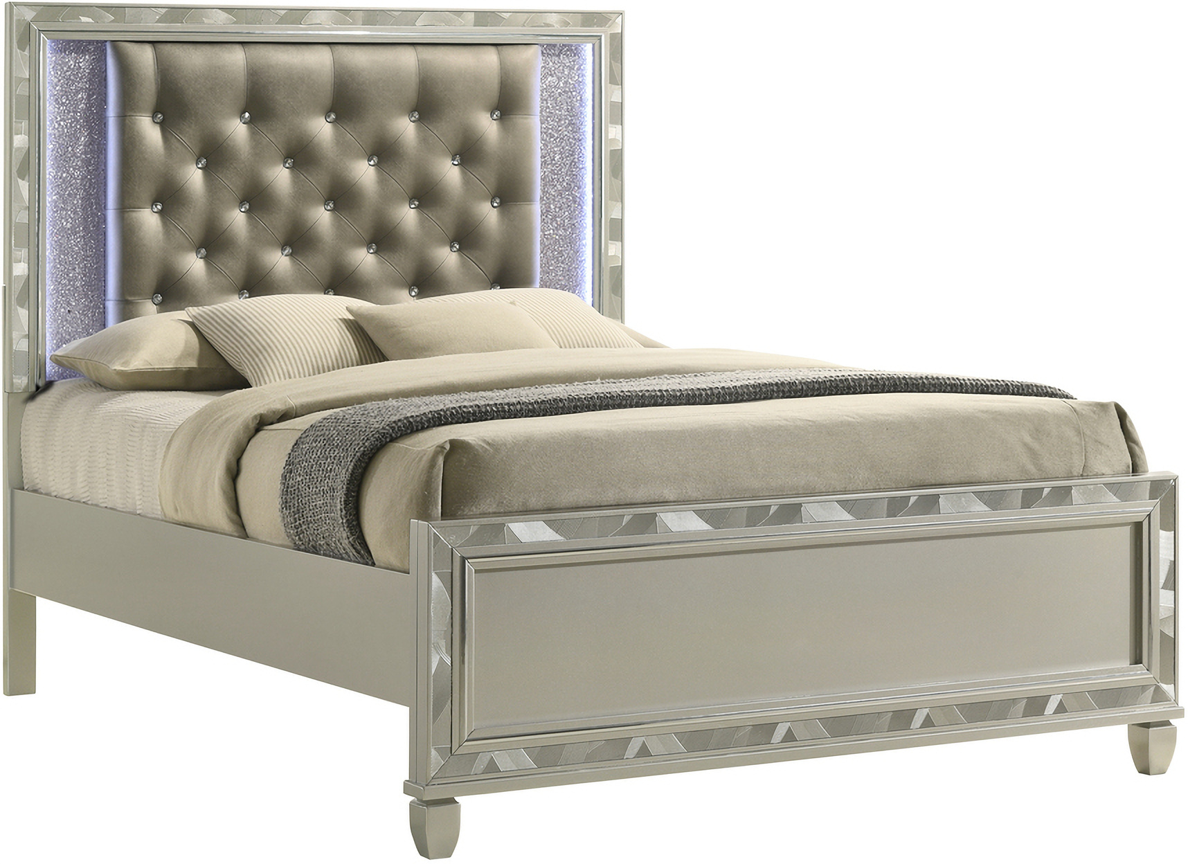 Radiance Queen Bed In Silver by New Classic | 1StopBedrooms
