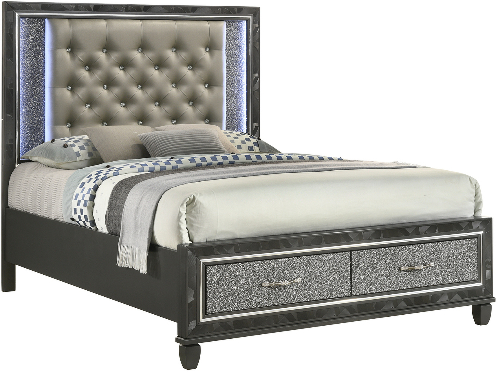 Radiance Queen Storage Bed In Black by New Classic | 1StopBedrooms
