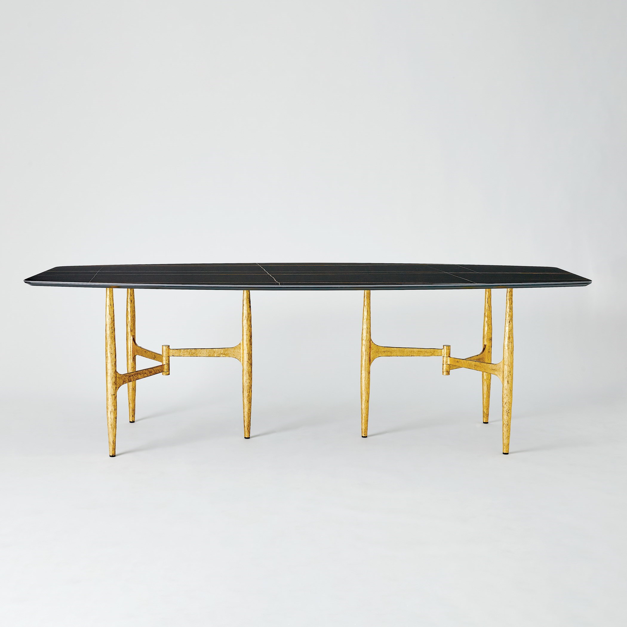 Radius Rectangle Table In Gold And Noir Lux Top by Global Views ...