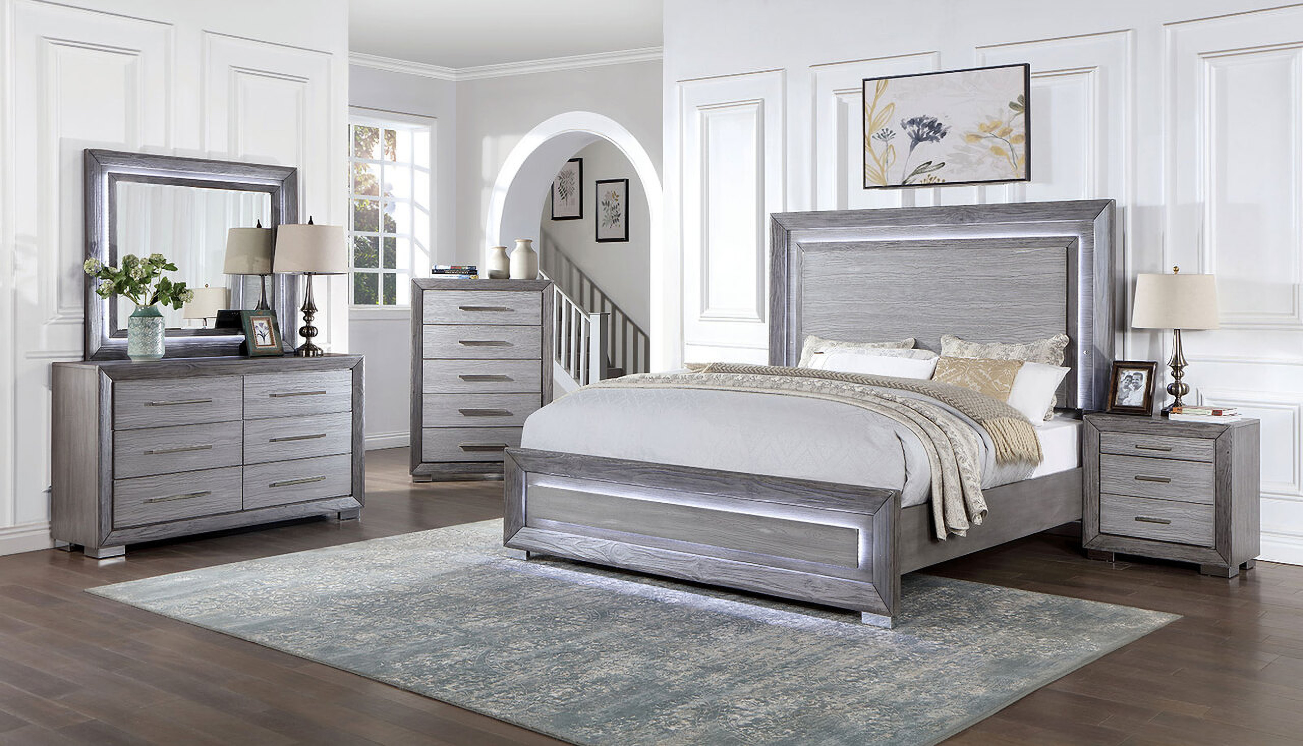 Raiden Bedroom Set In Gray by Furniture of America | 1StopBedrooms