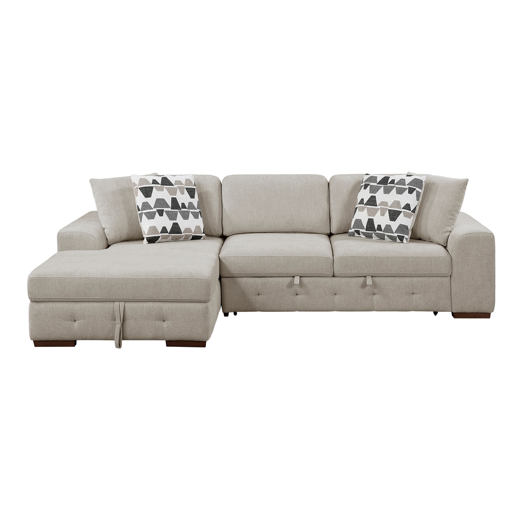Raife 2-Piece Sectional with Left Chaise In Taupe by Homelegance ...