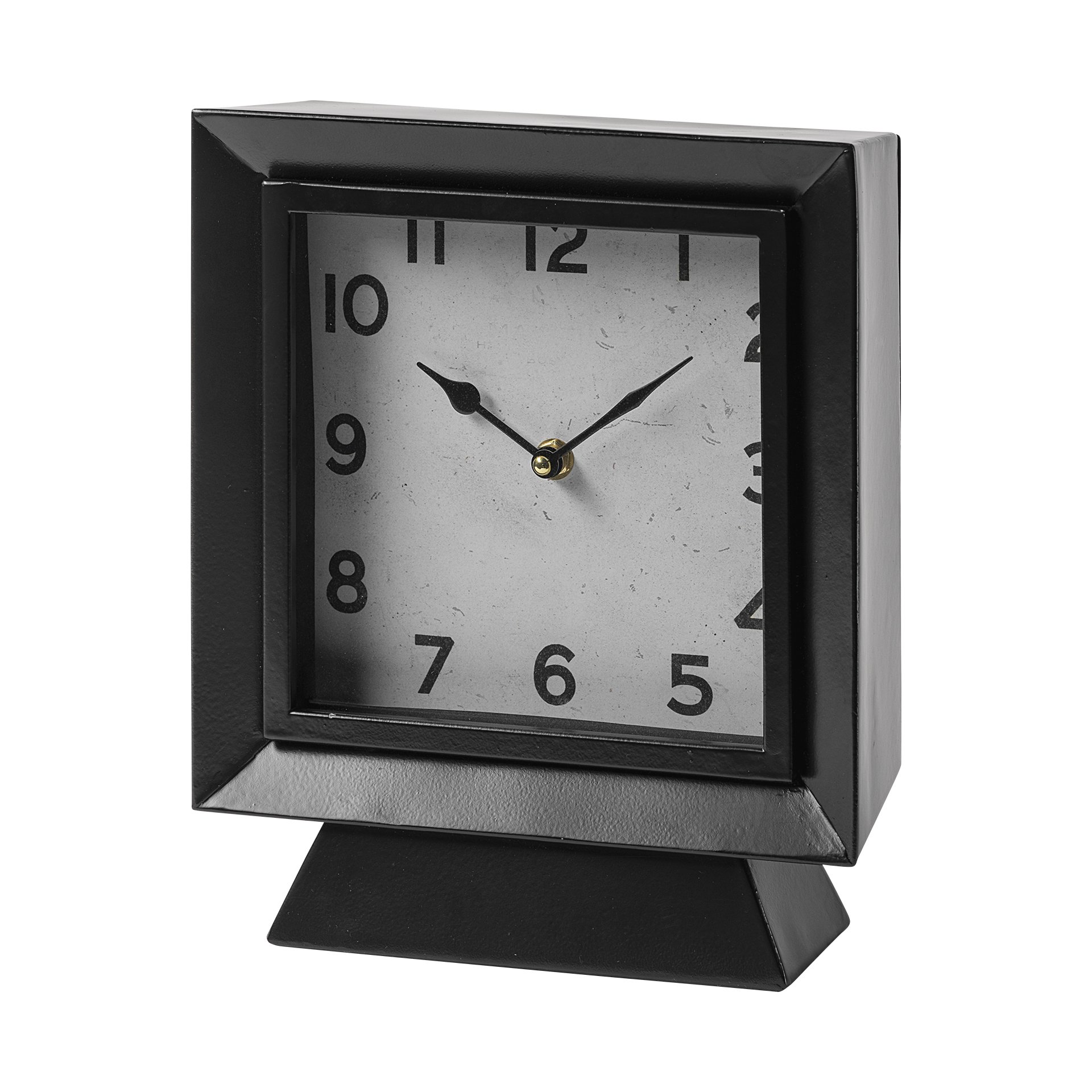 Ralph I Metal Square Table Clock In Black by Mercana | 1StopBedrooms