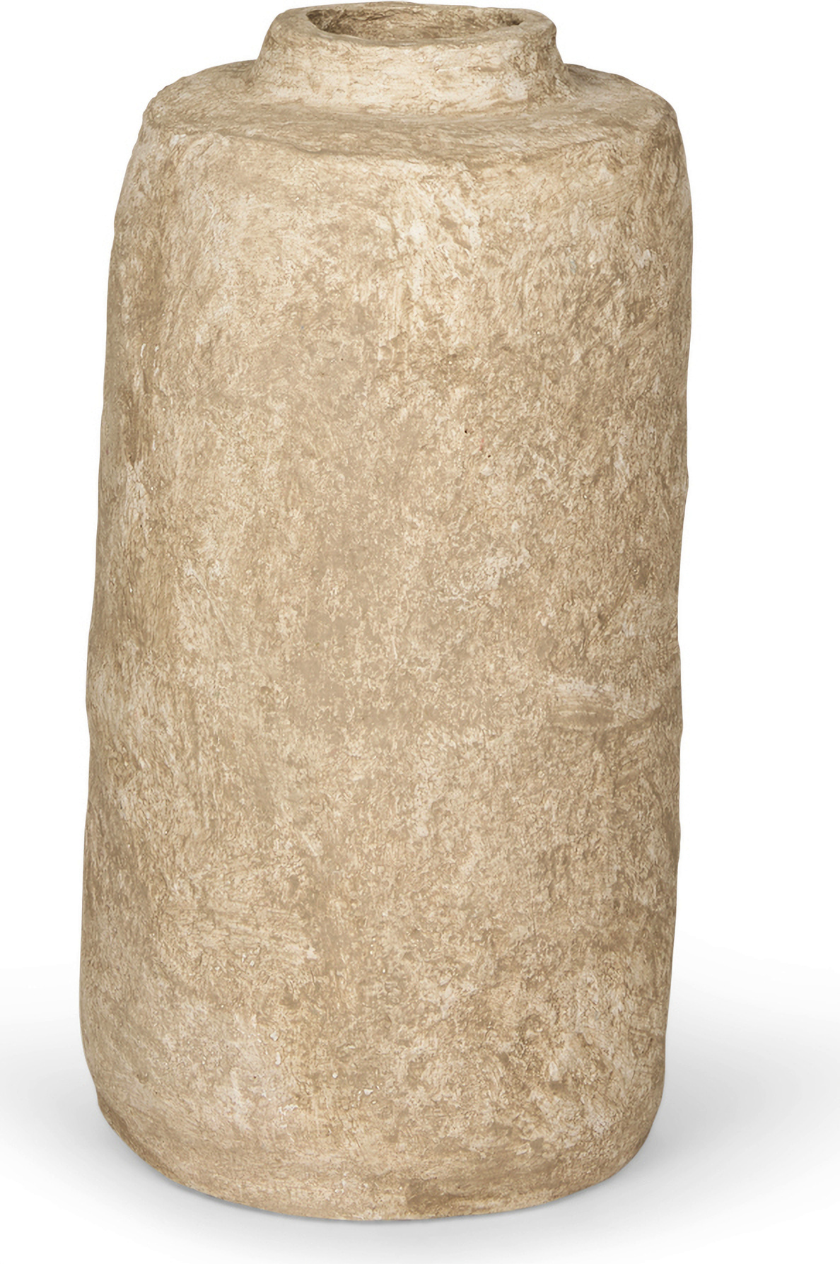 Rama Paper Mache Small Floor Vase In Beige by Mercana | 1StopBedrooms