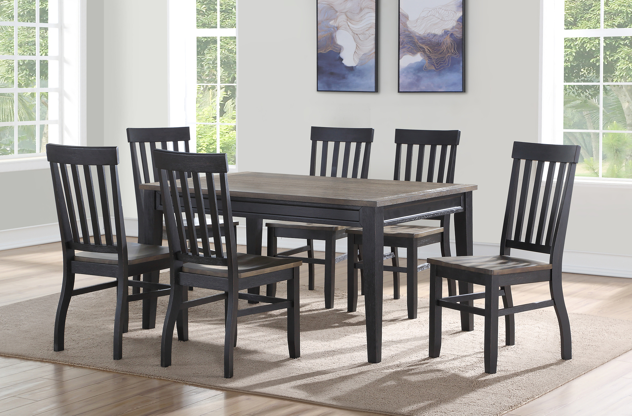 Raven Noir 7 Piece Dining Set by Steve Silver | 1StopBedrooms